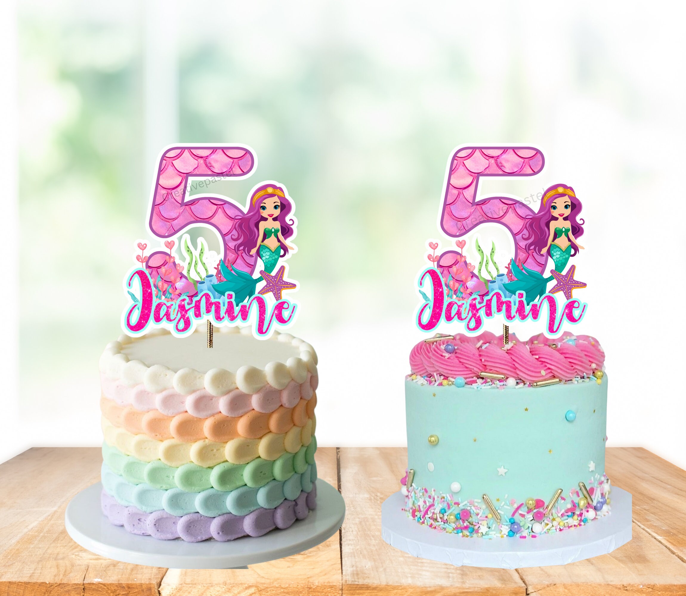 Little Mermaid Cake Topper, Mermaid Cake Topper, Mermaid Birthday ...