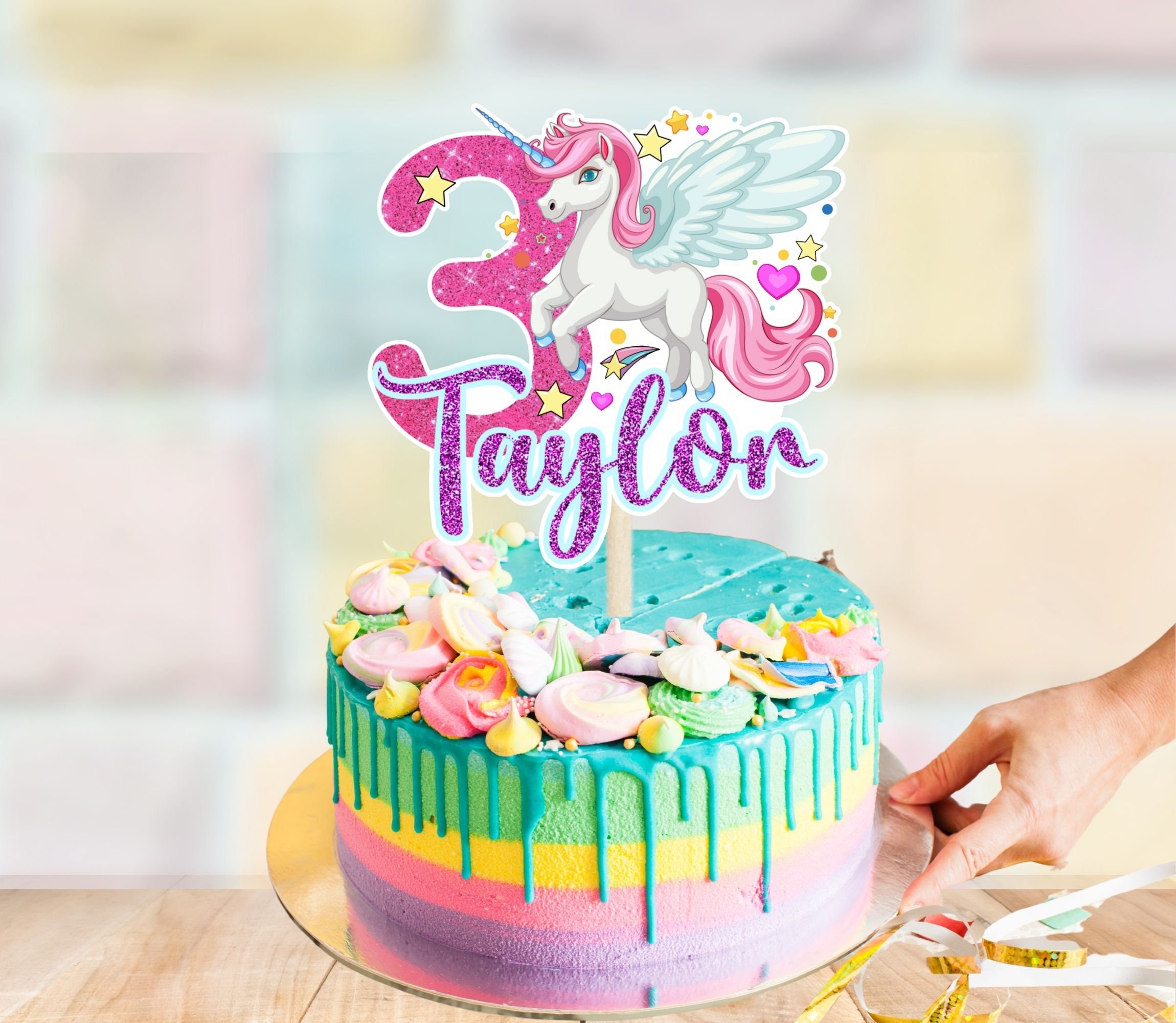 Unicorn Cake Topper, Unicorn Cake Toppers, Cute Unicorn Printable ...