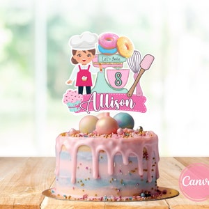 Editable Baker Cake Topper, Baker Cake Topper, Editable Baker Topper ...
