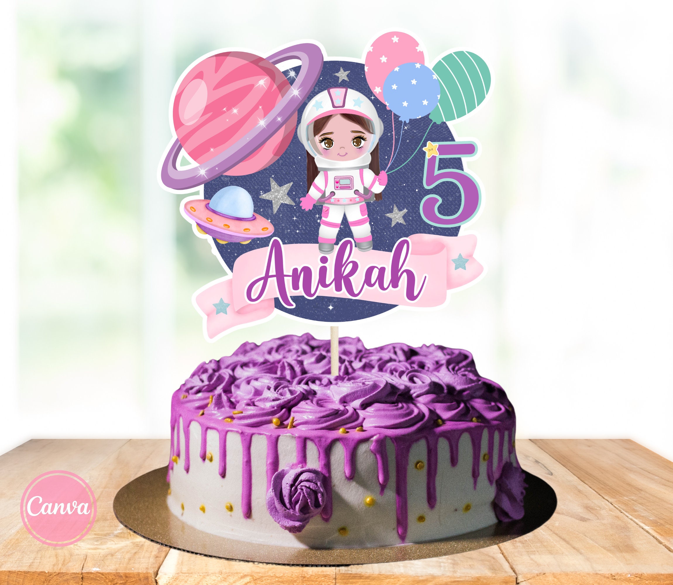 Gir Astronaut Cake Topper, Girl Astronaut Topper, Space Astronaut ...