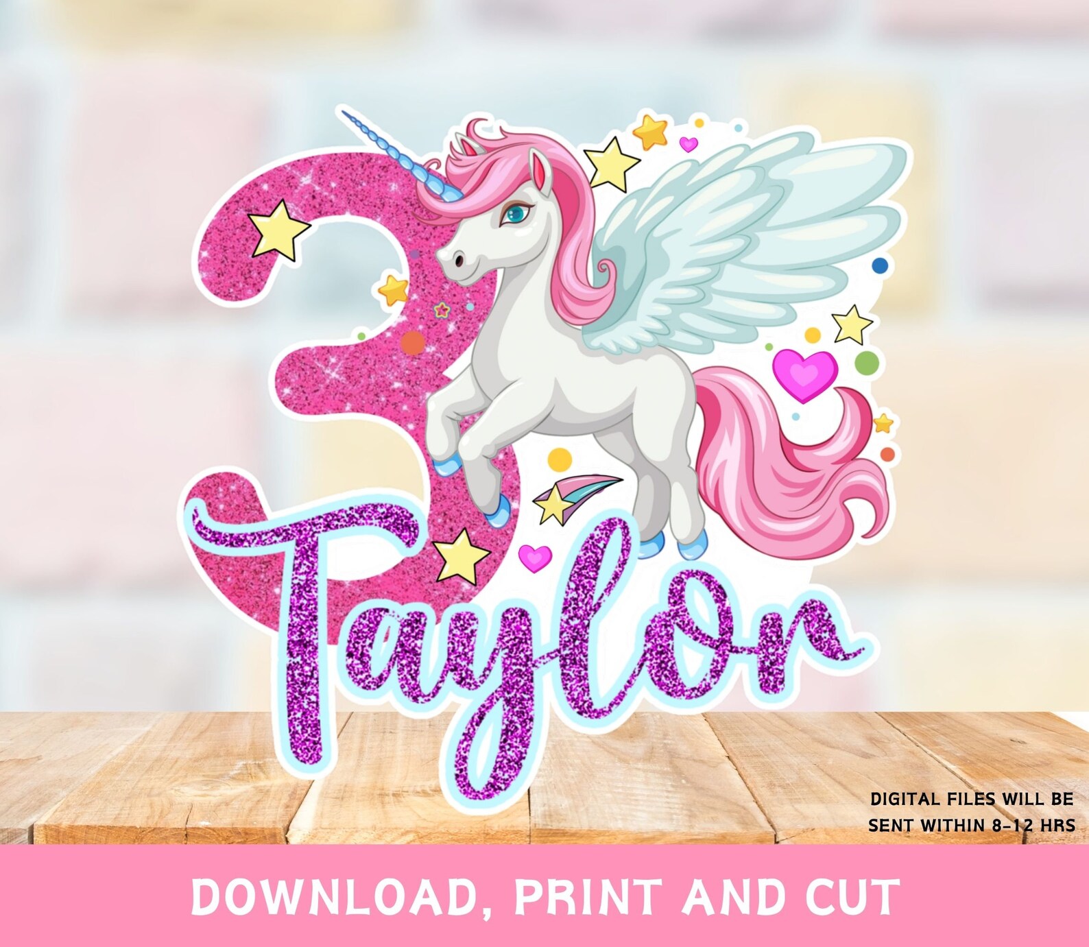 Unicorn Cake Topper, Unicorn Cake Toppers, Cute Unicorn Printable ...