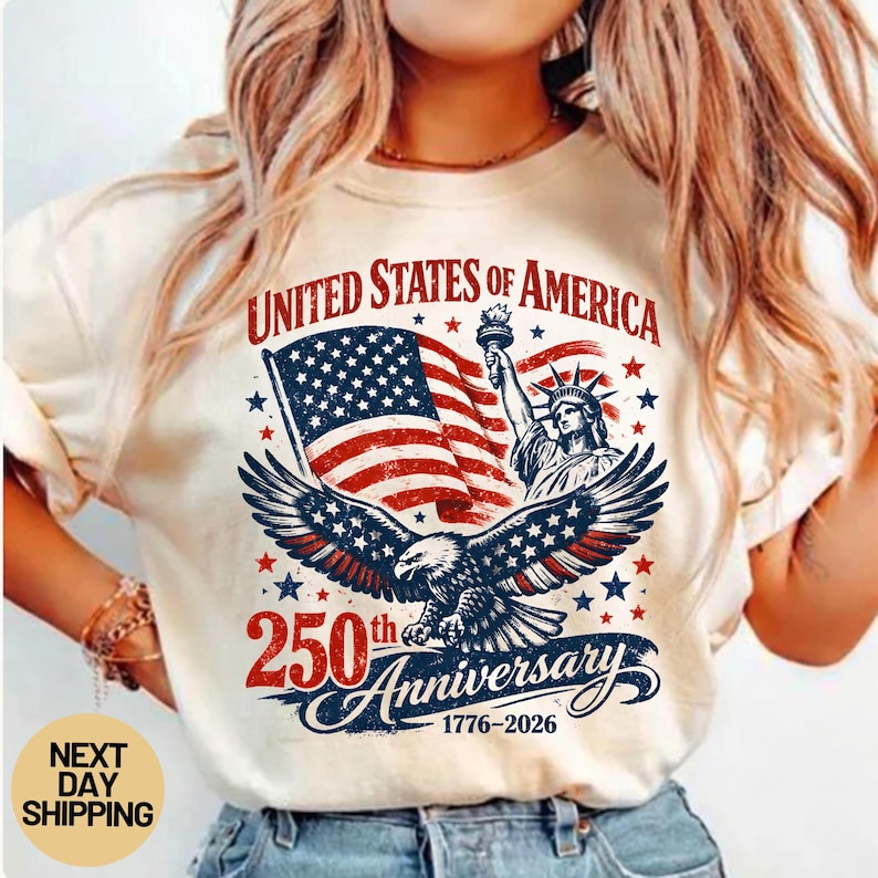 USA 250th Anniversary Shirt 1776-2026 | Patriotic Eagle T-shirt ...