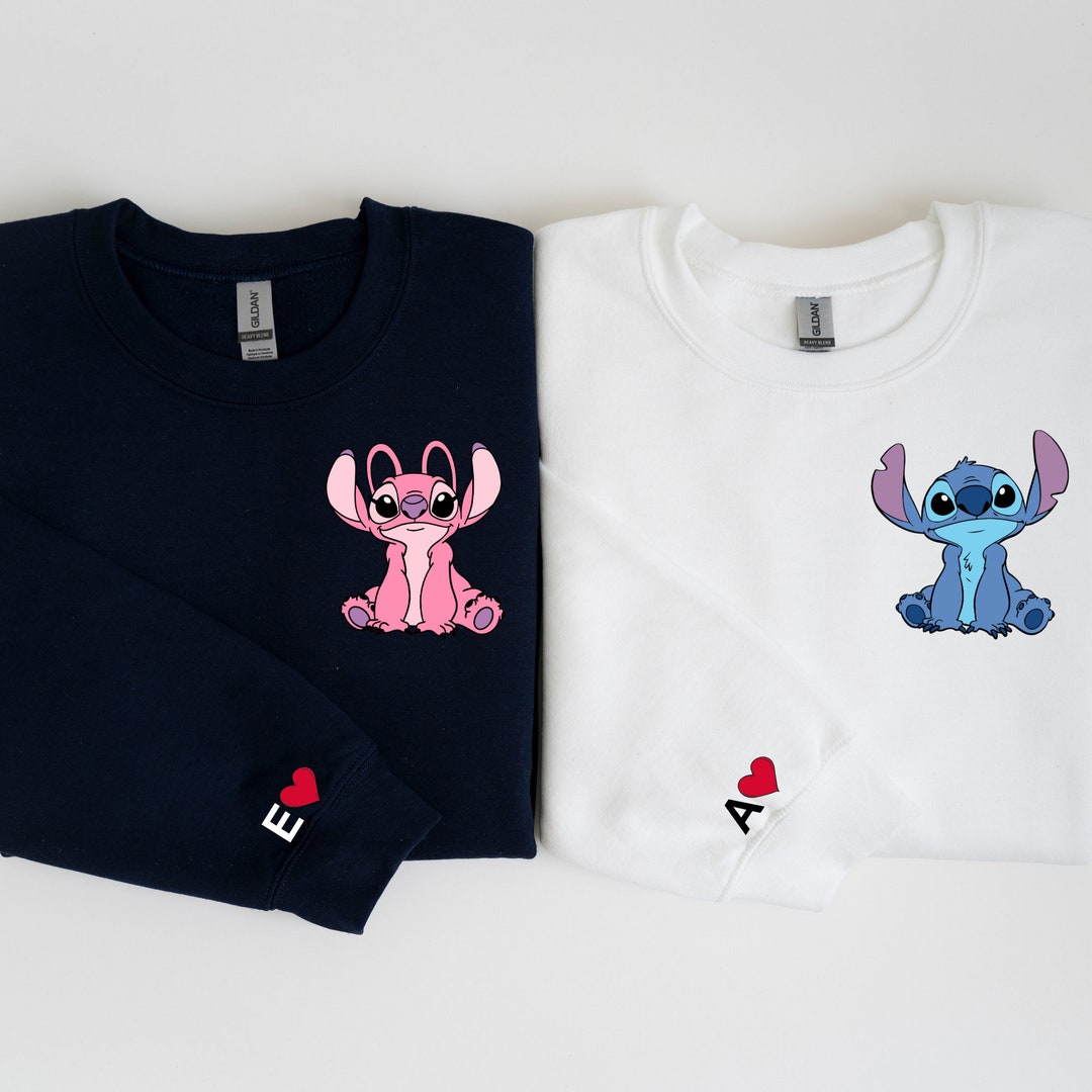 Stitch and Angel Personalized Hoodie, Anniversary Matching Hoodie ...