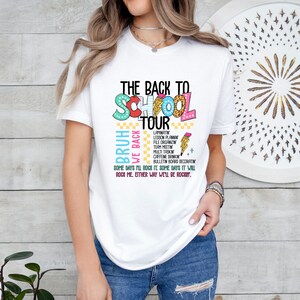 The Back to School Tour Shirt, teacher Tour Tee, Concert Tour Teacher ...