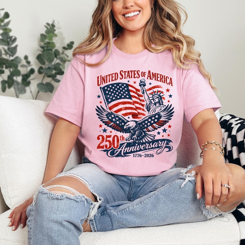 USA 250th Anniversary Shirt 1776-2026 | Patriotic Eagle T-shirt ...