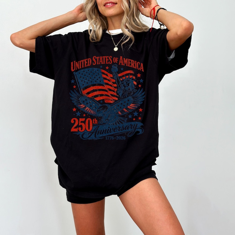 USA 250th Anniversary Shirt 1776-2026 | Patriotic Eagle T-shirt ...