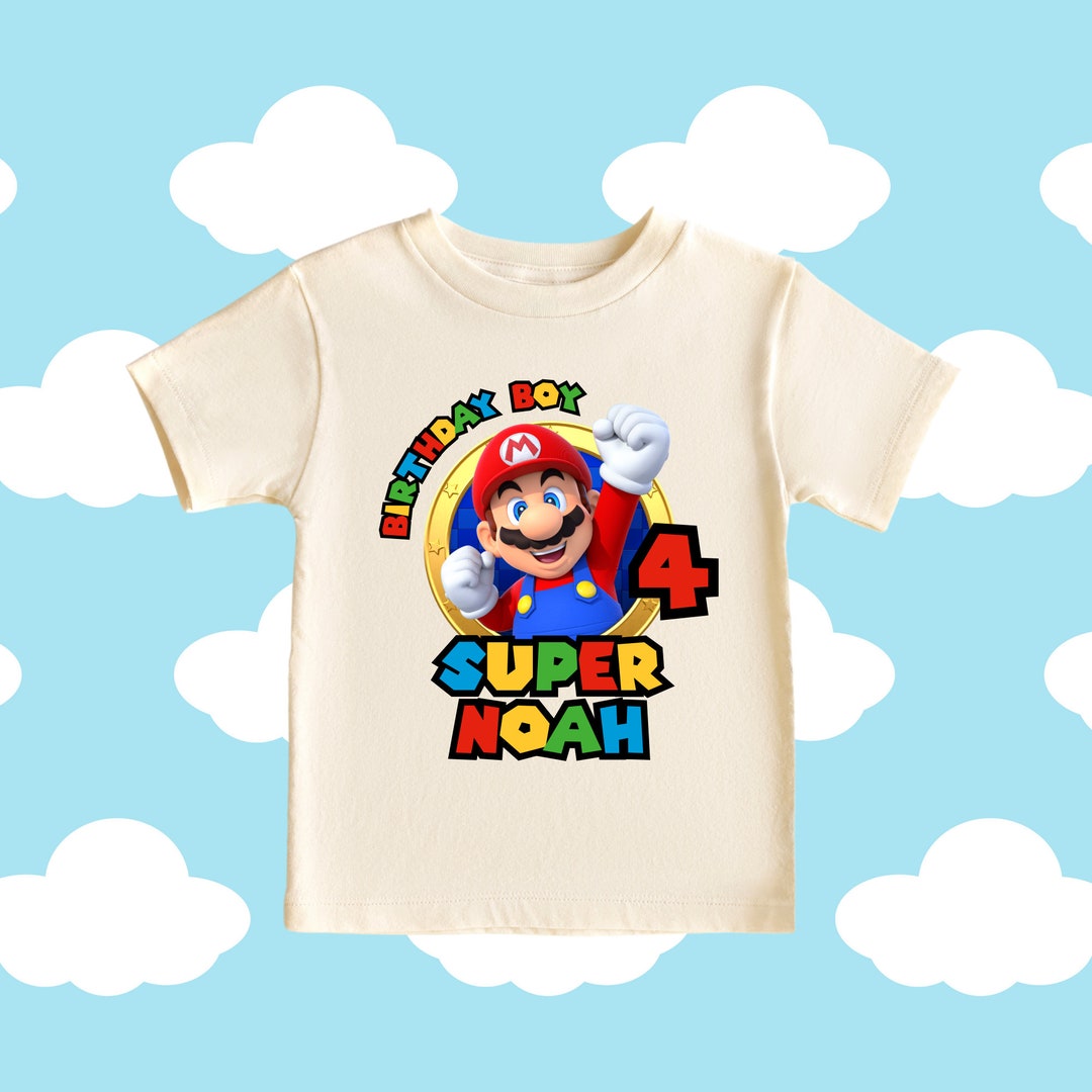 Custom Super Mario Birthday Shirt, Super Mario Birthday Party Shirt ...