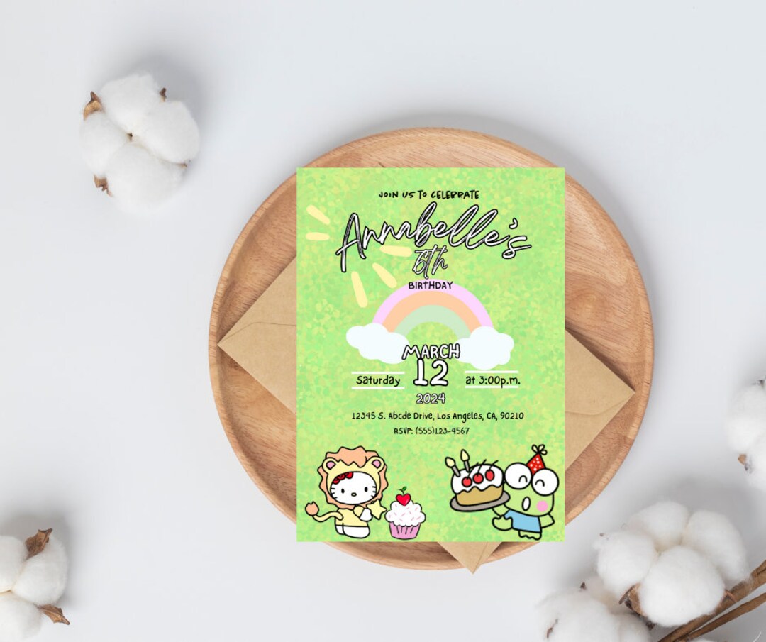 Kawaii Kitty and Froggy Invitation - Etsy