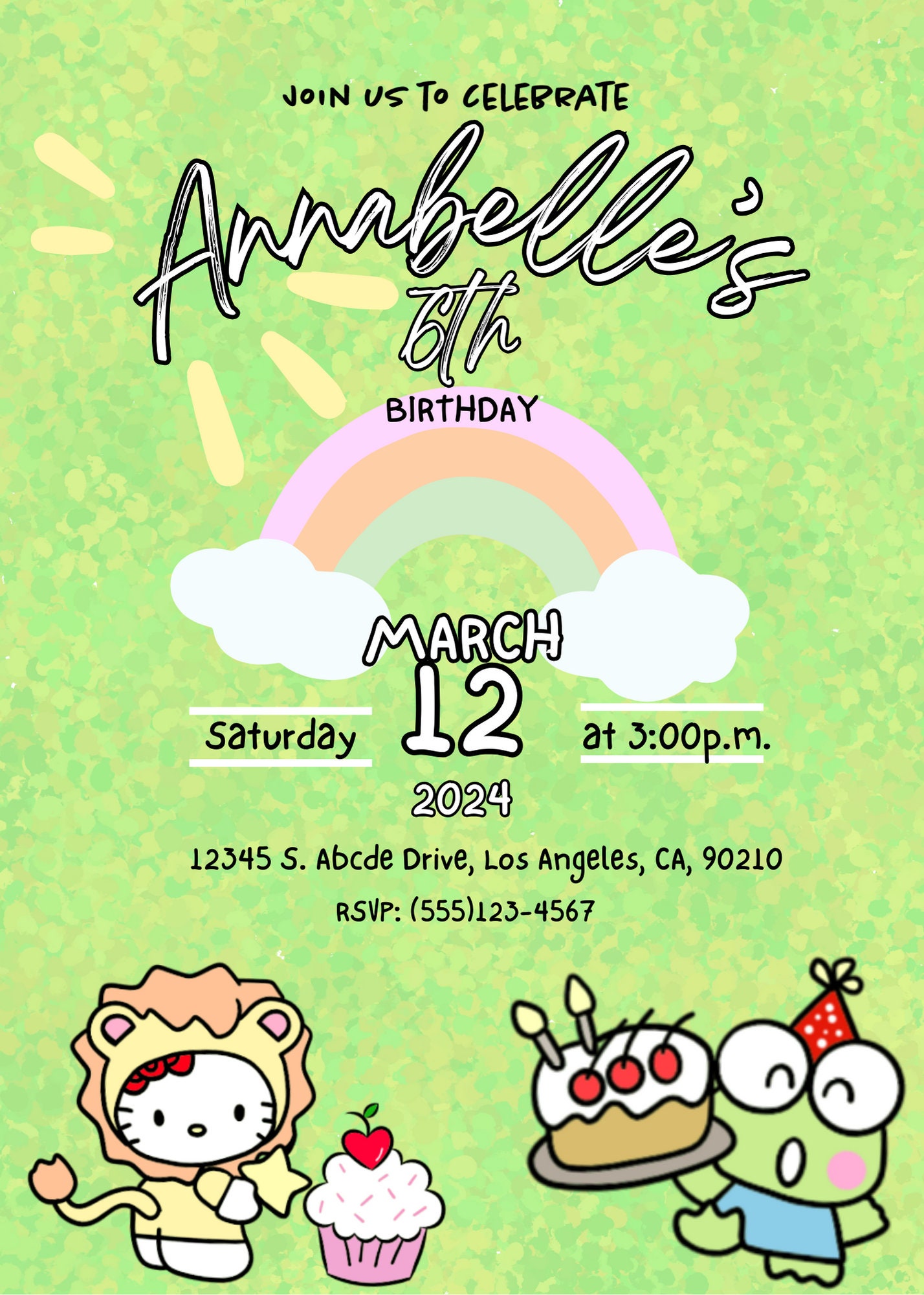 Kawaii Kitty and Froggy Invitation - Etsy