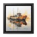 Golden Harbor Glow - Rustic Fishing Boat Canvas Wraps, Square Frame - Etsy