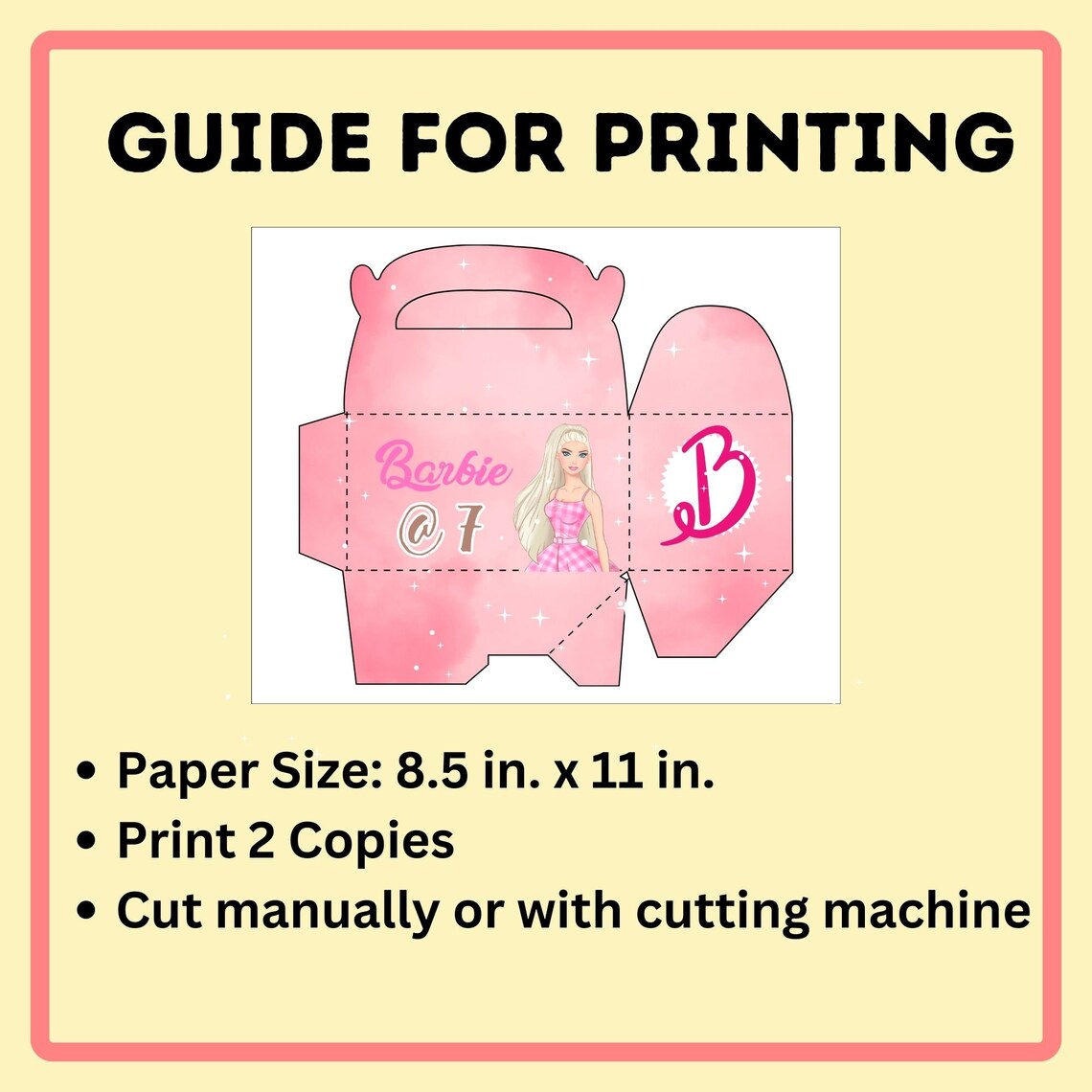 Printable Birthday Party Gable Box Template DIY Loot Bag Template ...