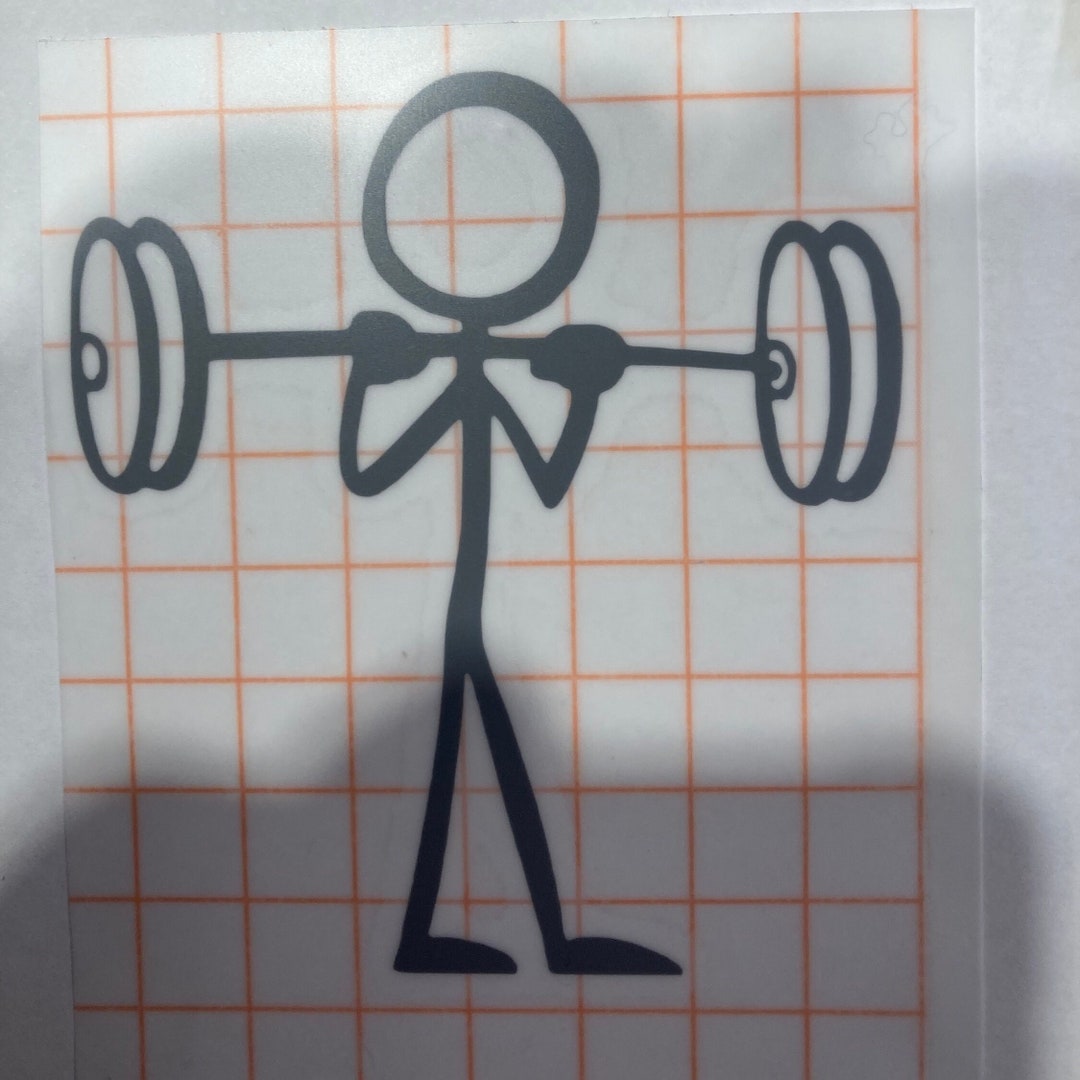 Stick Figure Squat Lift Vinyl Decal - Etsy