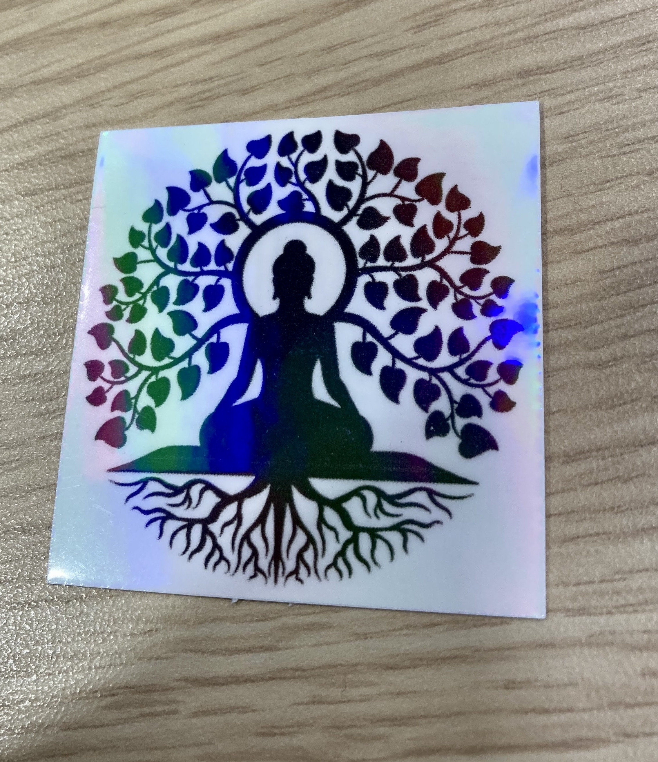 Buddha Meditation Holographic Sticker - Etsy