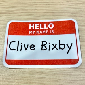 Clive Bixby Name Tag Sticker - Etsy