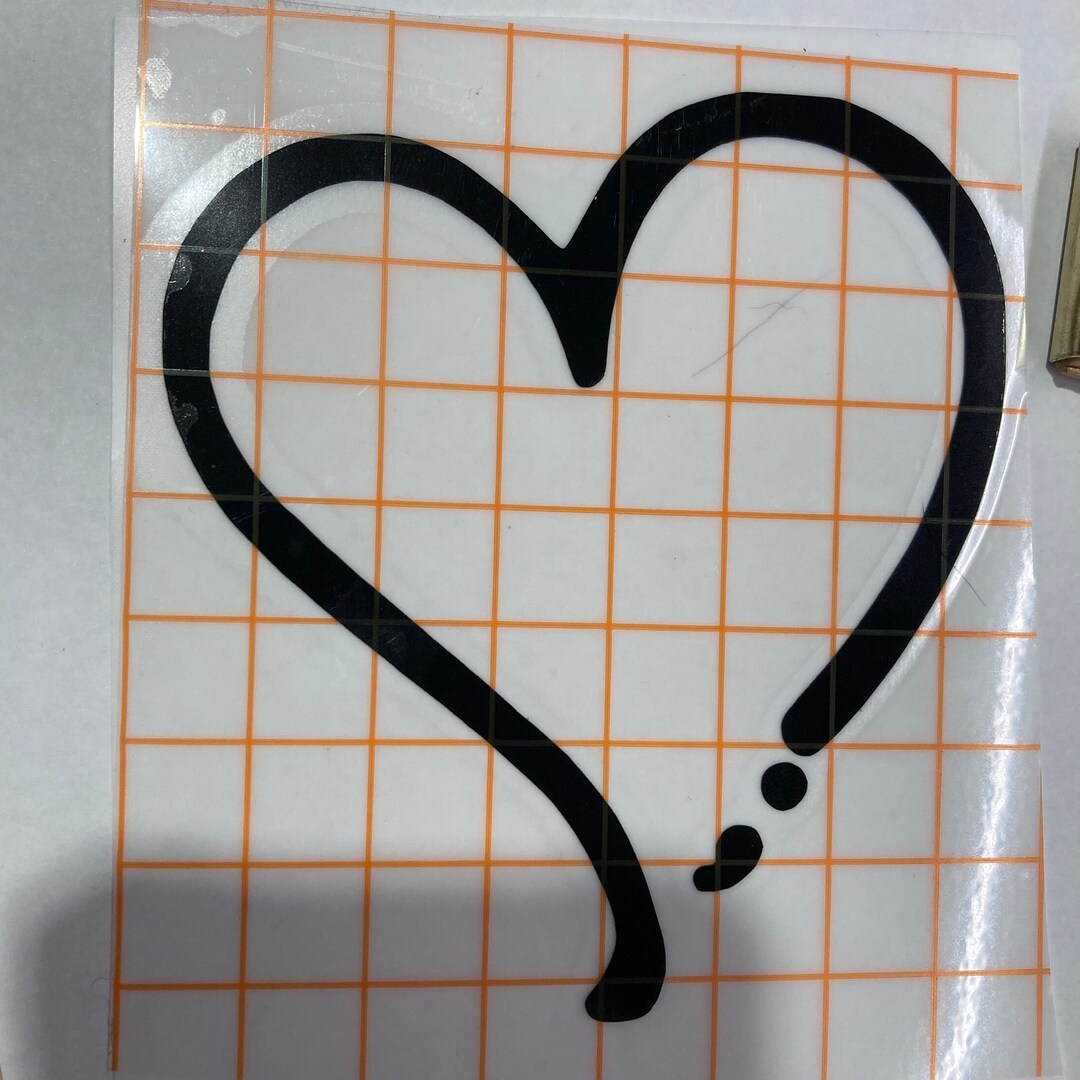Semi Colon Heart Vinyl Decal - Etsy