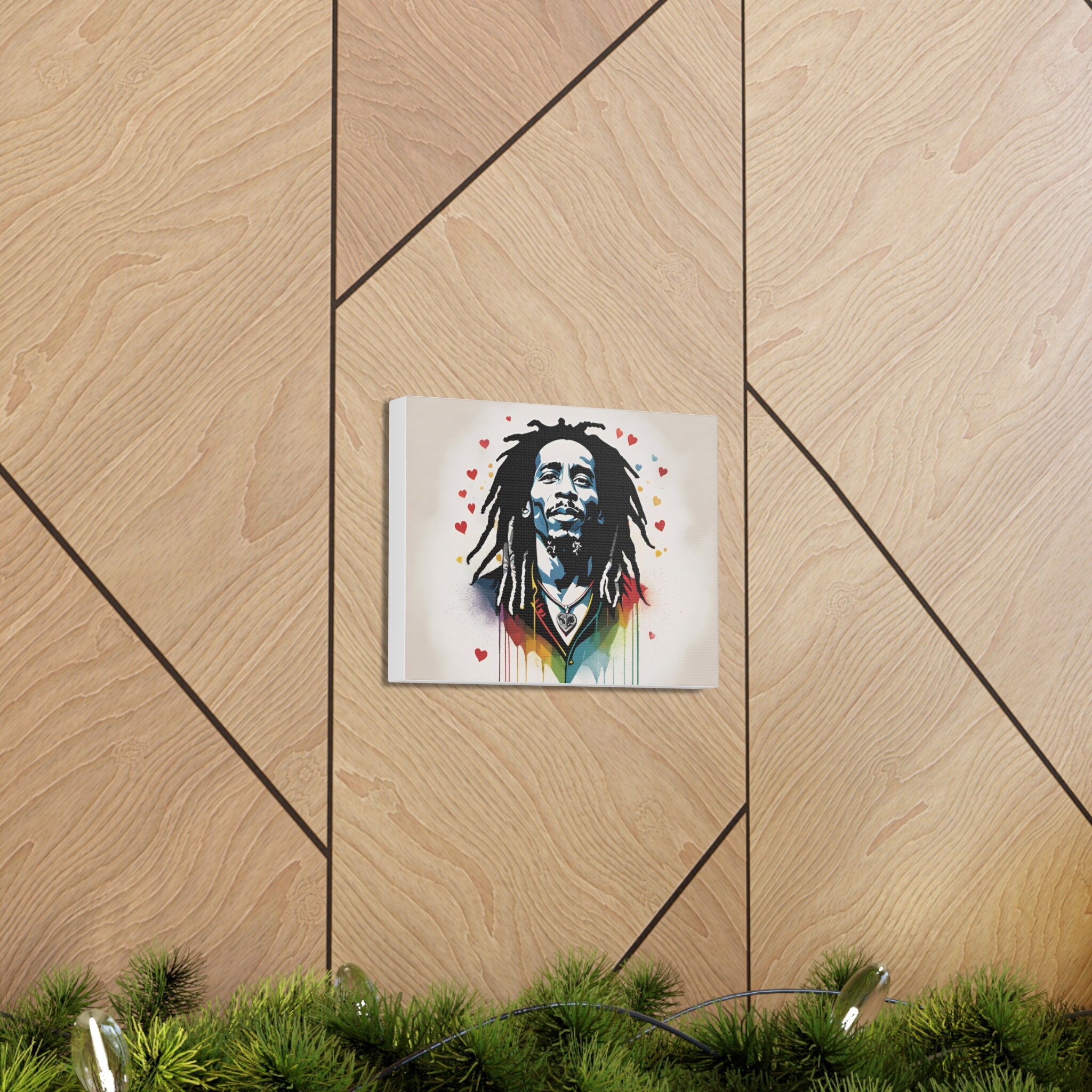 Bob Marley With Hearts Ink Drip Custom Reggae Jamaican Art Canvas Gallery Wraps - Etsy