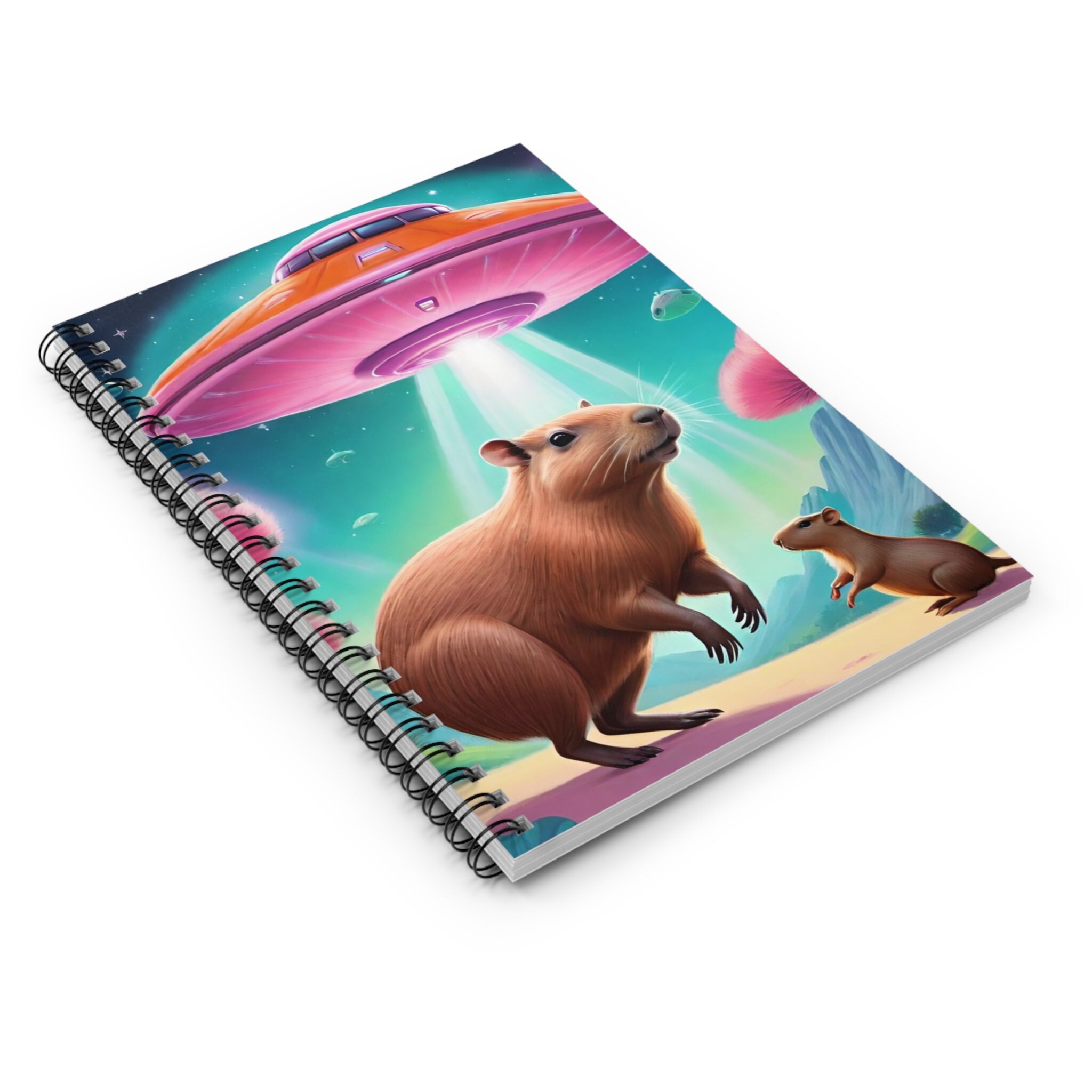 Capybara Alien UFO Abducted Whimsical Nature Animals Scifi Custom Art ...