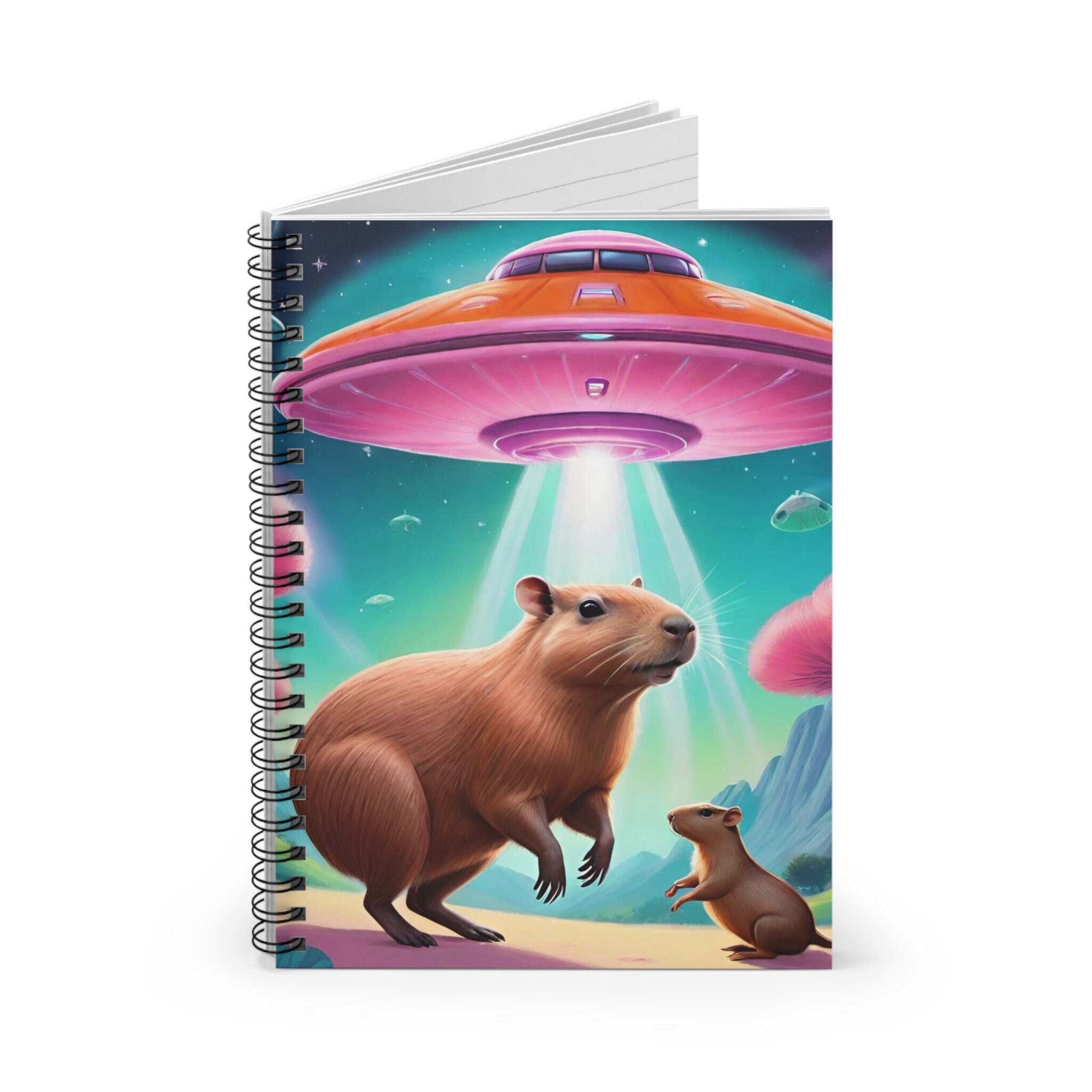 Capybara Alien UFO Abducted Whimsical Nature Animals Scifi Custom Art ...