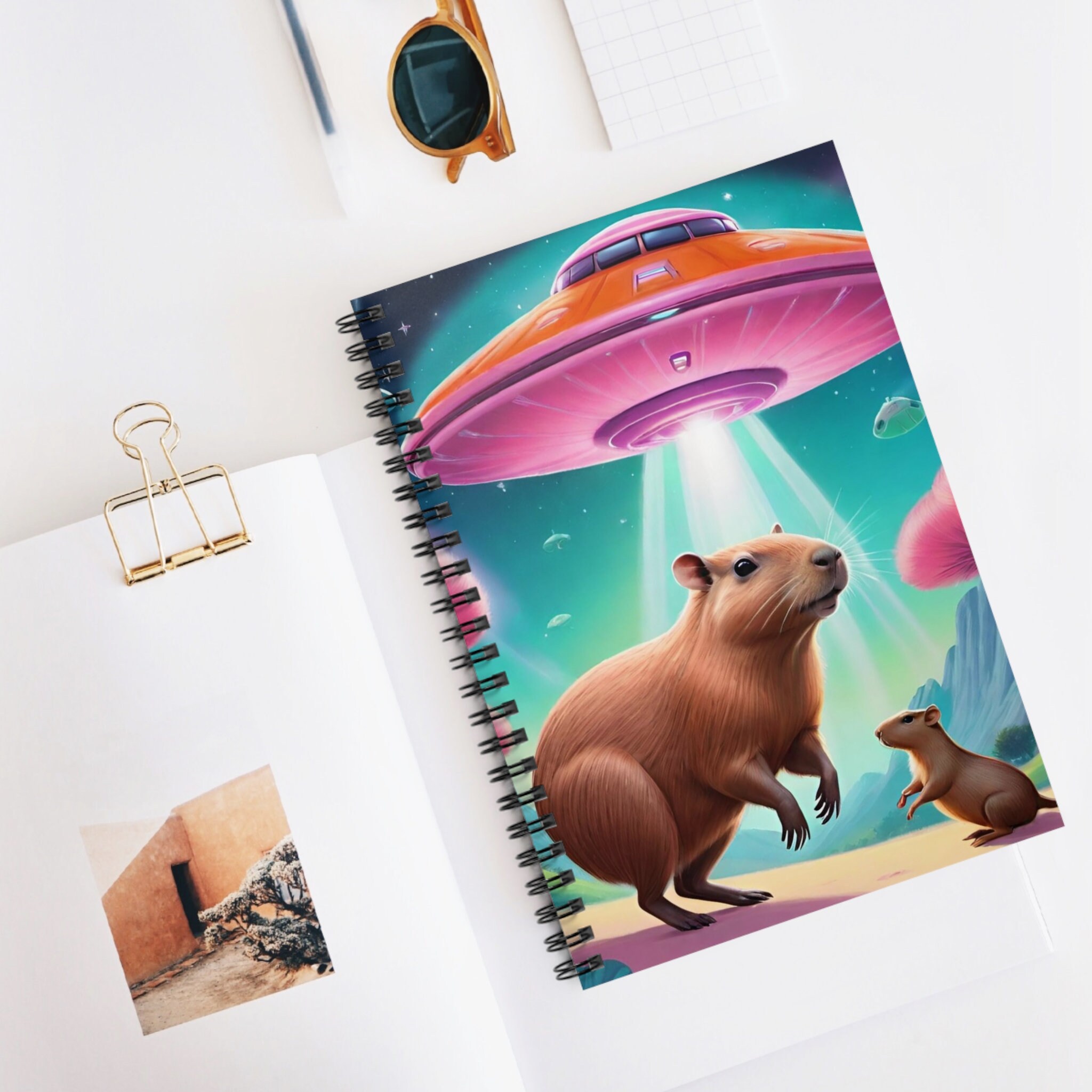 Capybara Alien UFO Abducted Whimsical Nature Animals Scifi Custom Art ...