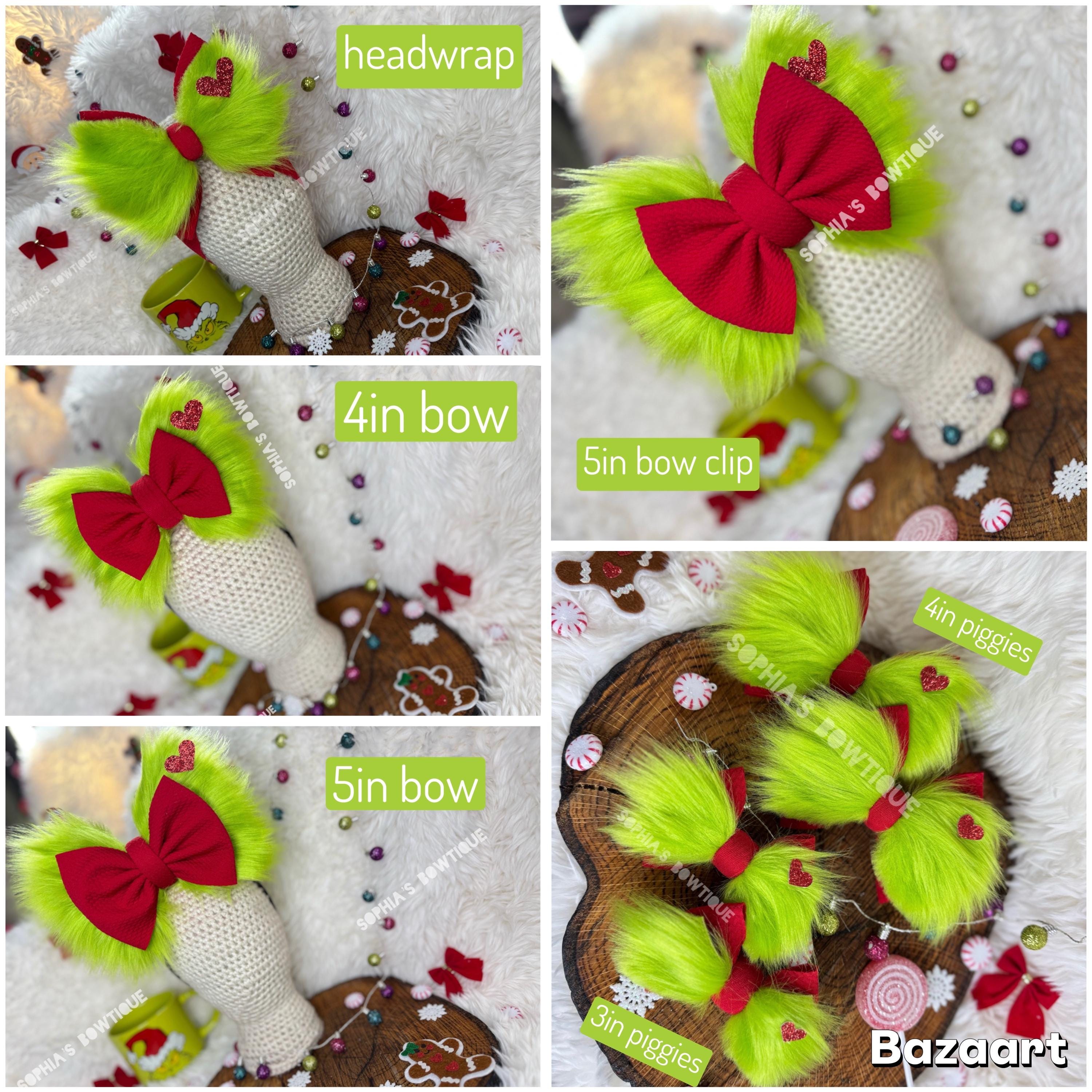 Grinch Christmas Hair Bow - Etsy