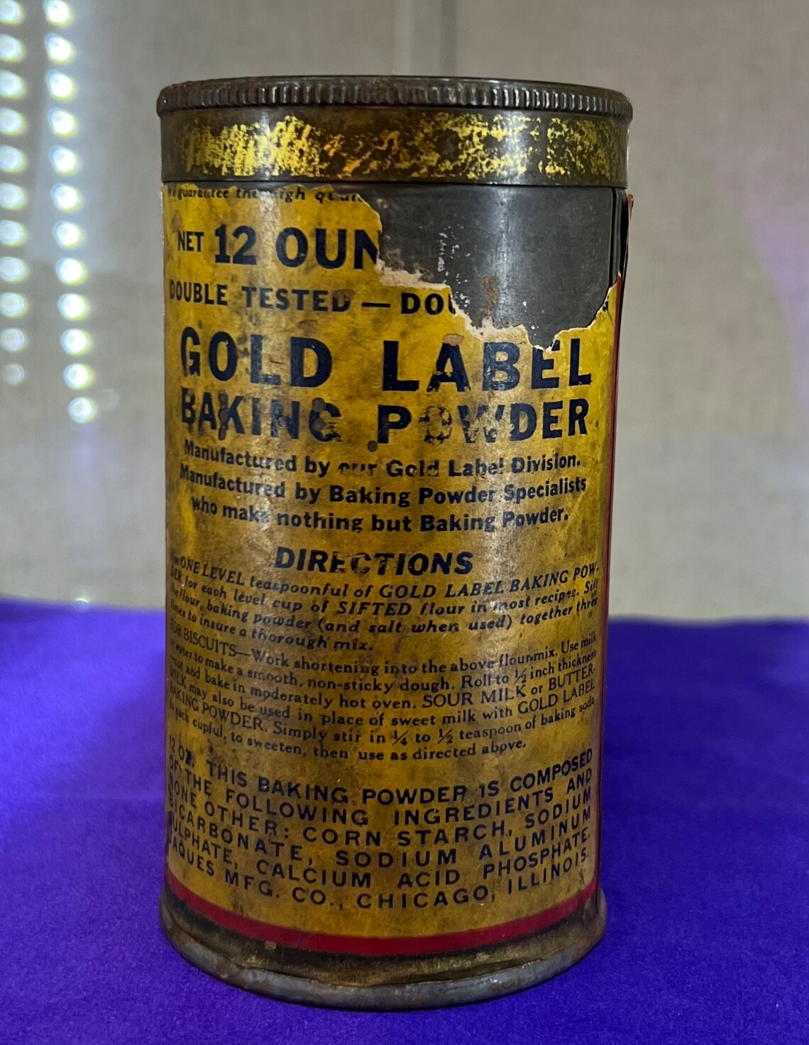 1920s Gold Label Baking Powder Tin - Etsy