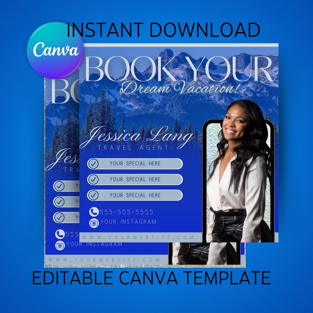 Travel Agent Flyer, DIY Flyer Template Design, Summer Flyer, Vacation ...