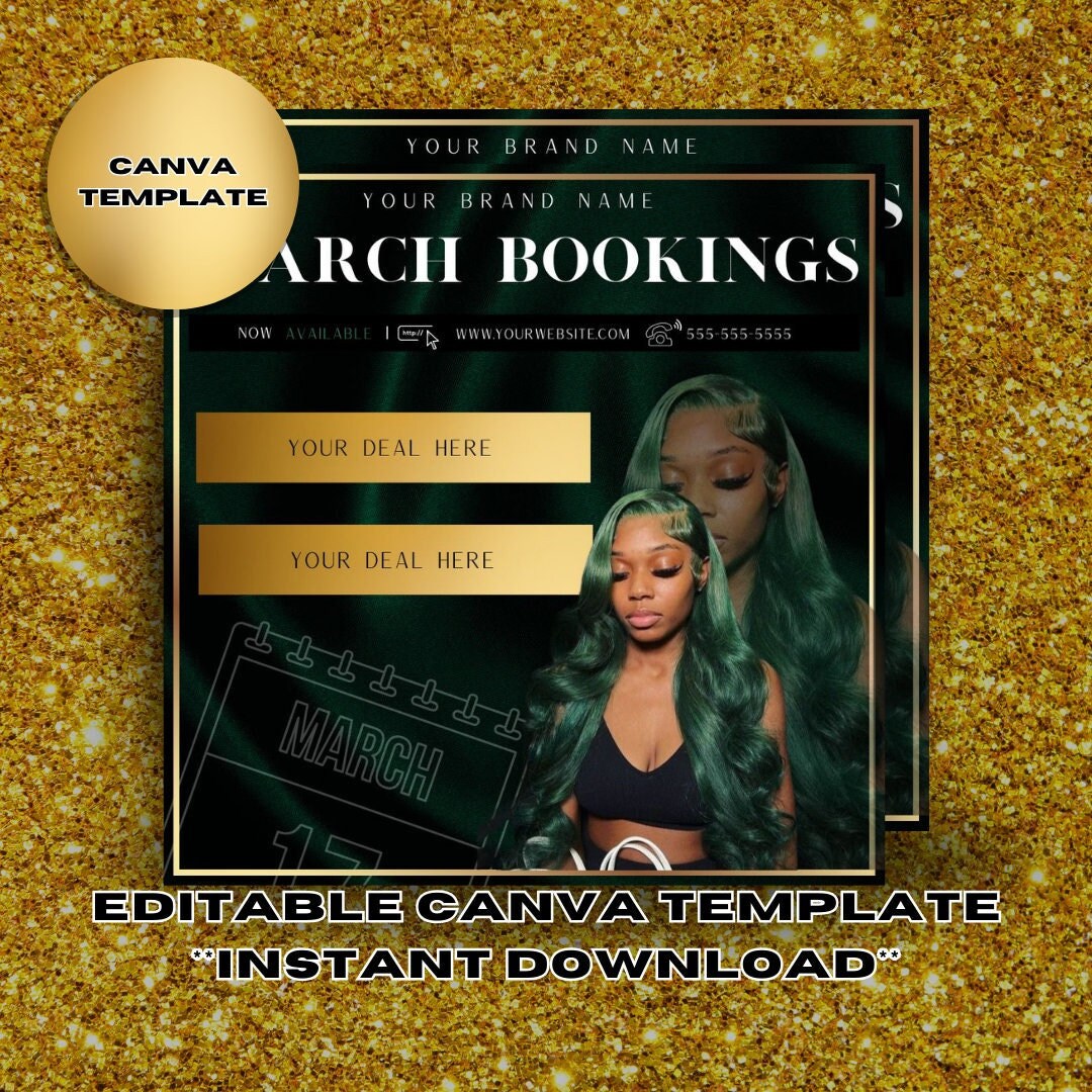 March Bookings Template Flyer, Canva Template, Editable March Madness ...