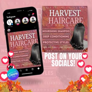 DIY Fall Booking Flyer Template Fall Hair Lash Makeup Nail Appointments ...