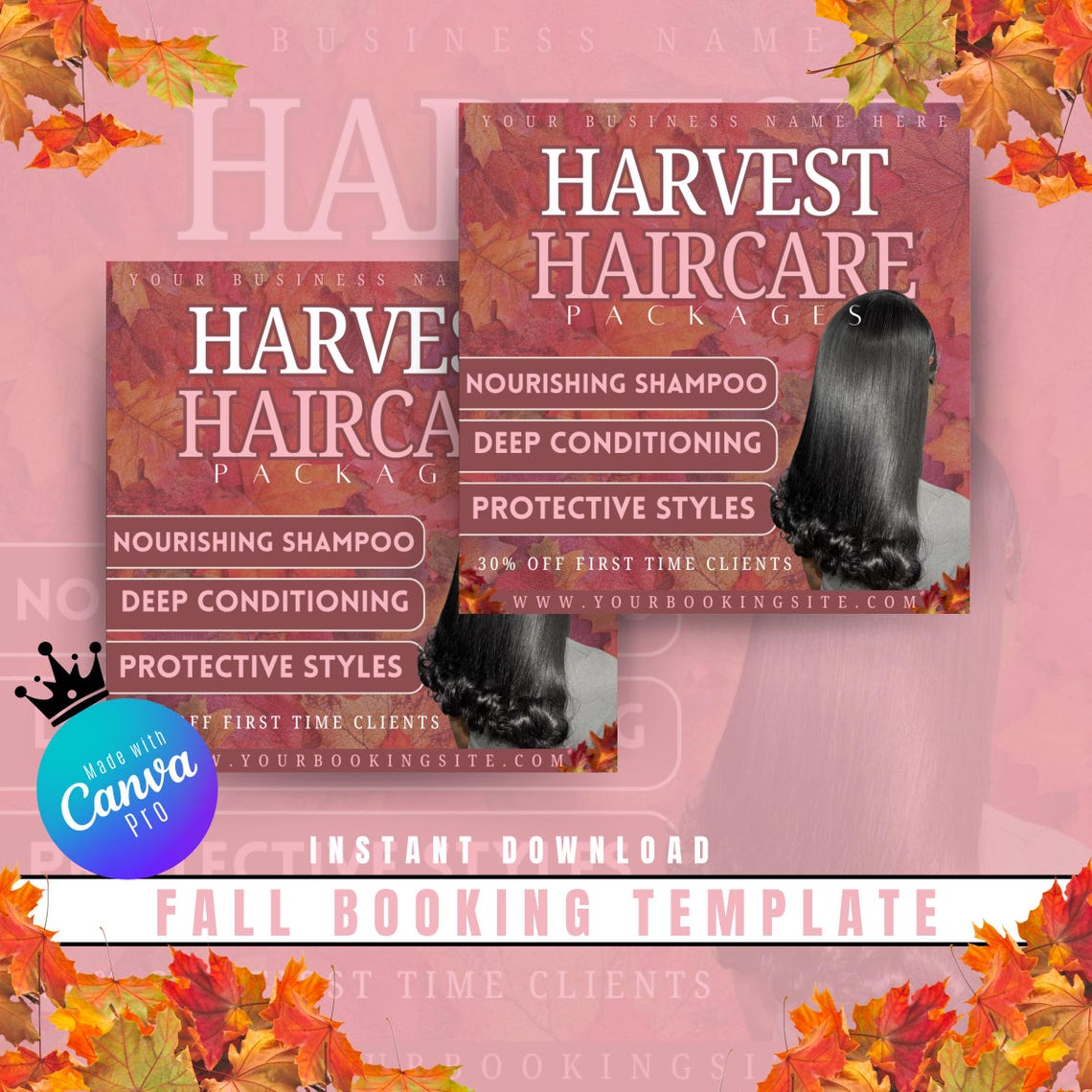 DIY Fall Booking Flyer Template Fall Hair Lash Makeup Nail Appointments ...
