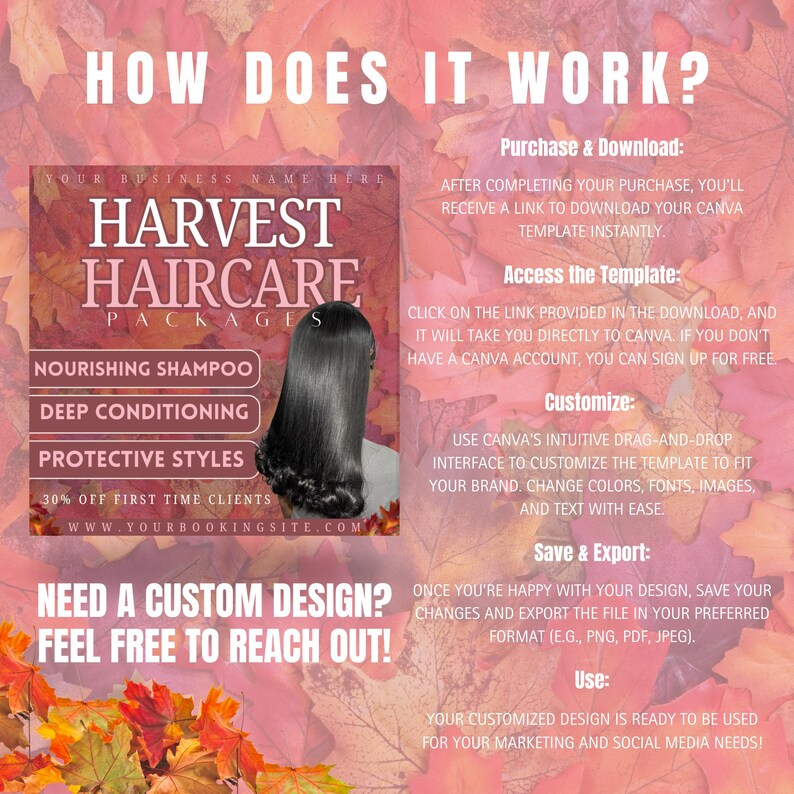 DIY Fall Booking Flyer Template Fall Hair Lash Makeup Nail Appointments ...