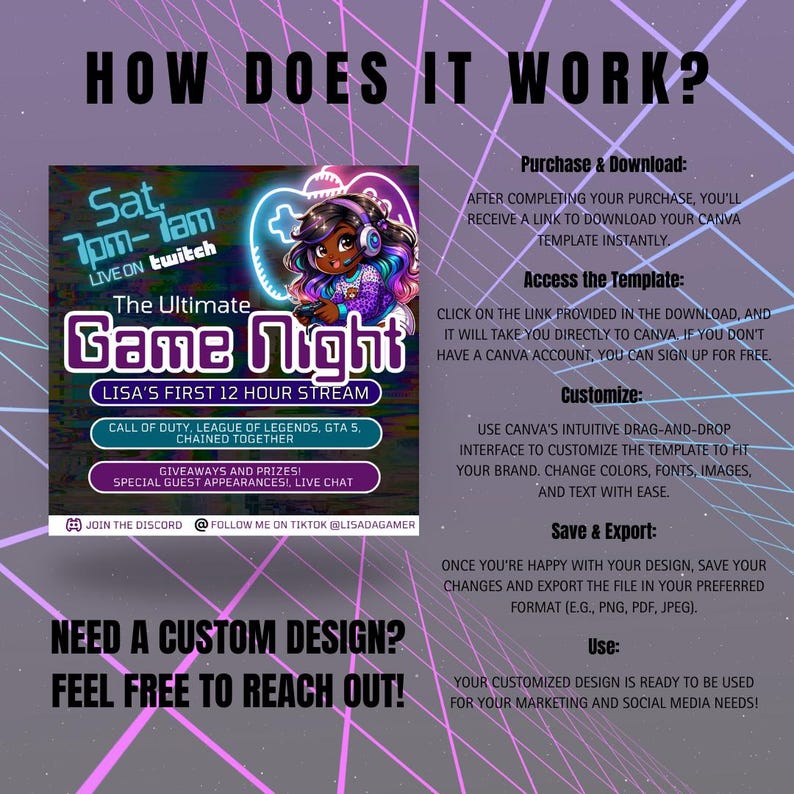 DIY Game Night Party Flyer, Social Media Announcement Editable GAME ...