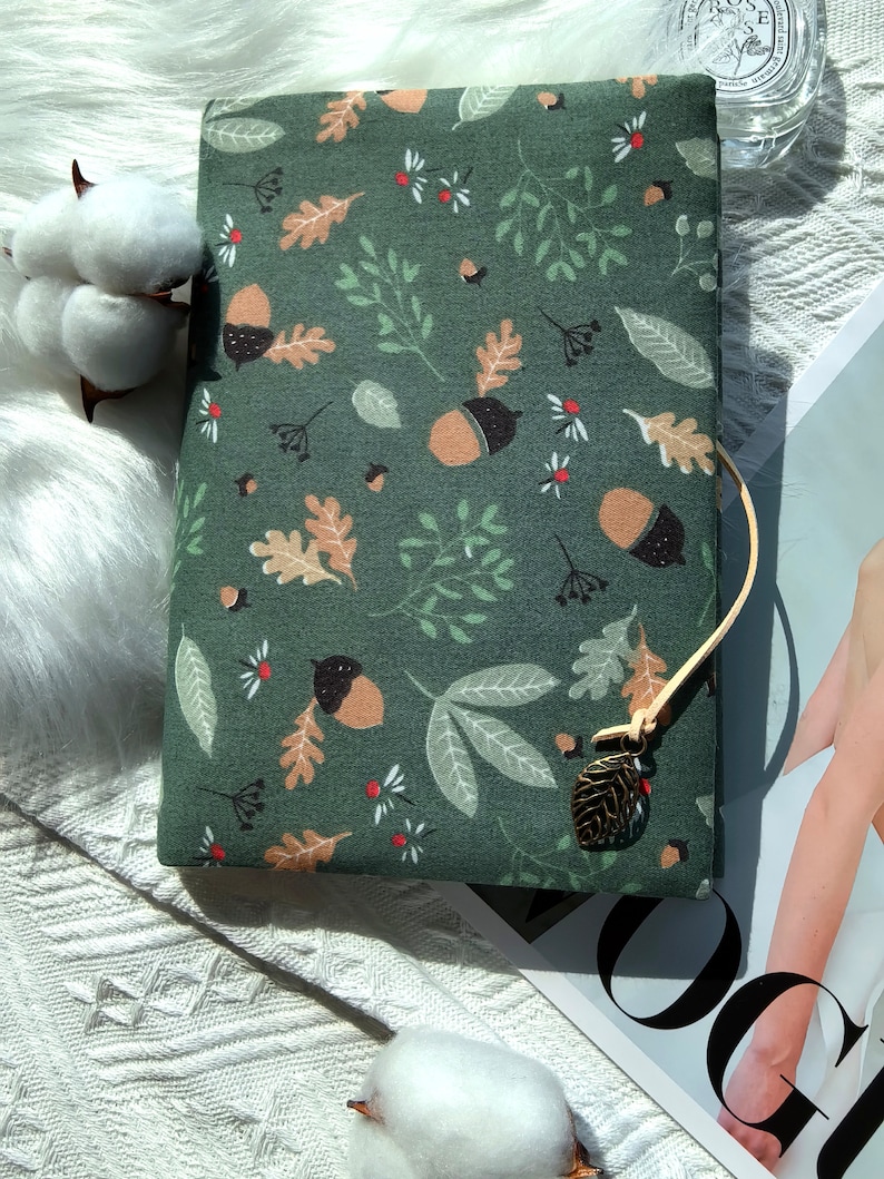 Cotton and Linenembroideries Book Sleeve ,custom Size ,fabric Book ...