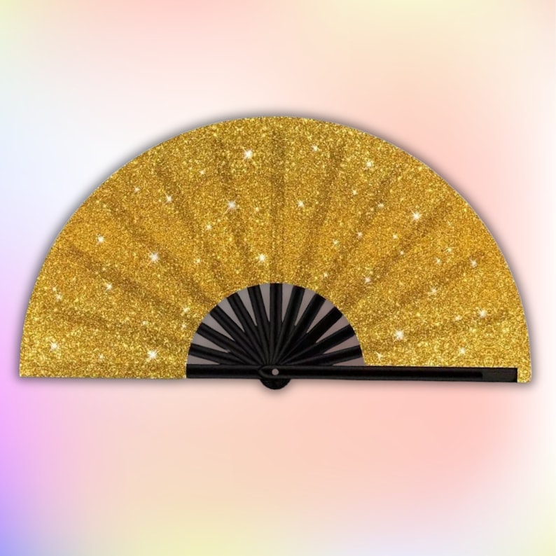 Gold Glitter Fan - Etsy