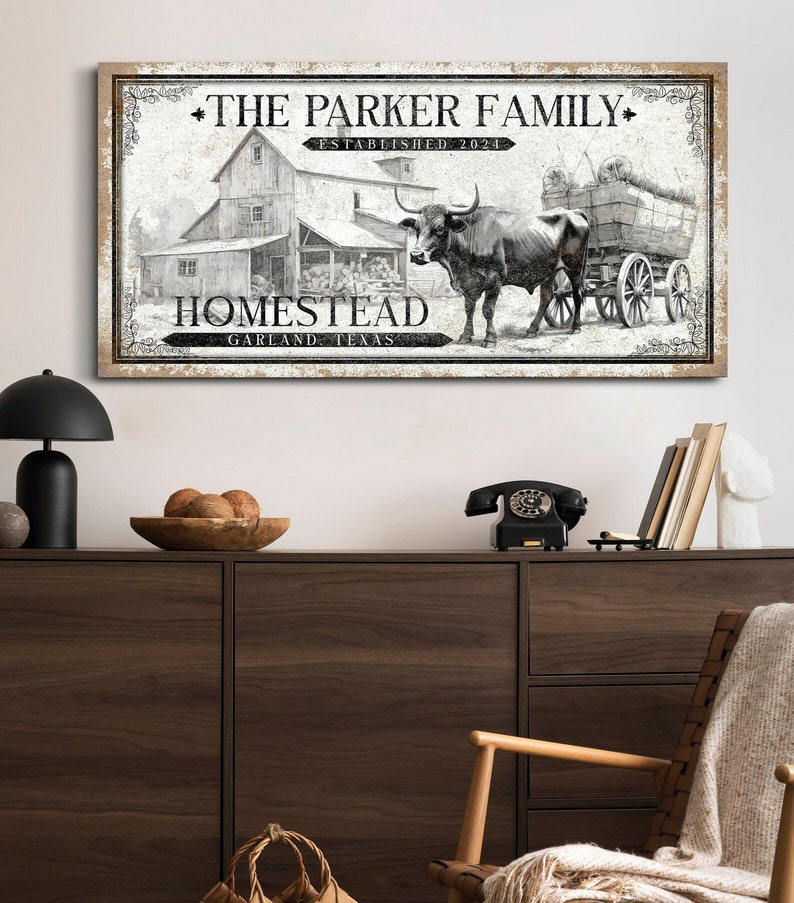 Personalized Homestead Sign, Custom Farmhouse Wall Art, Family Farm ...