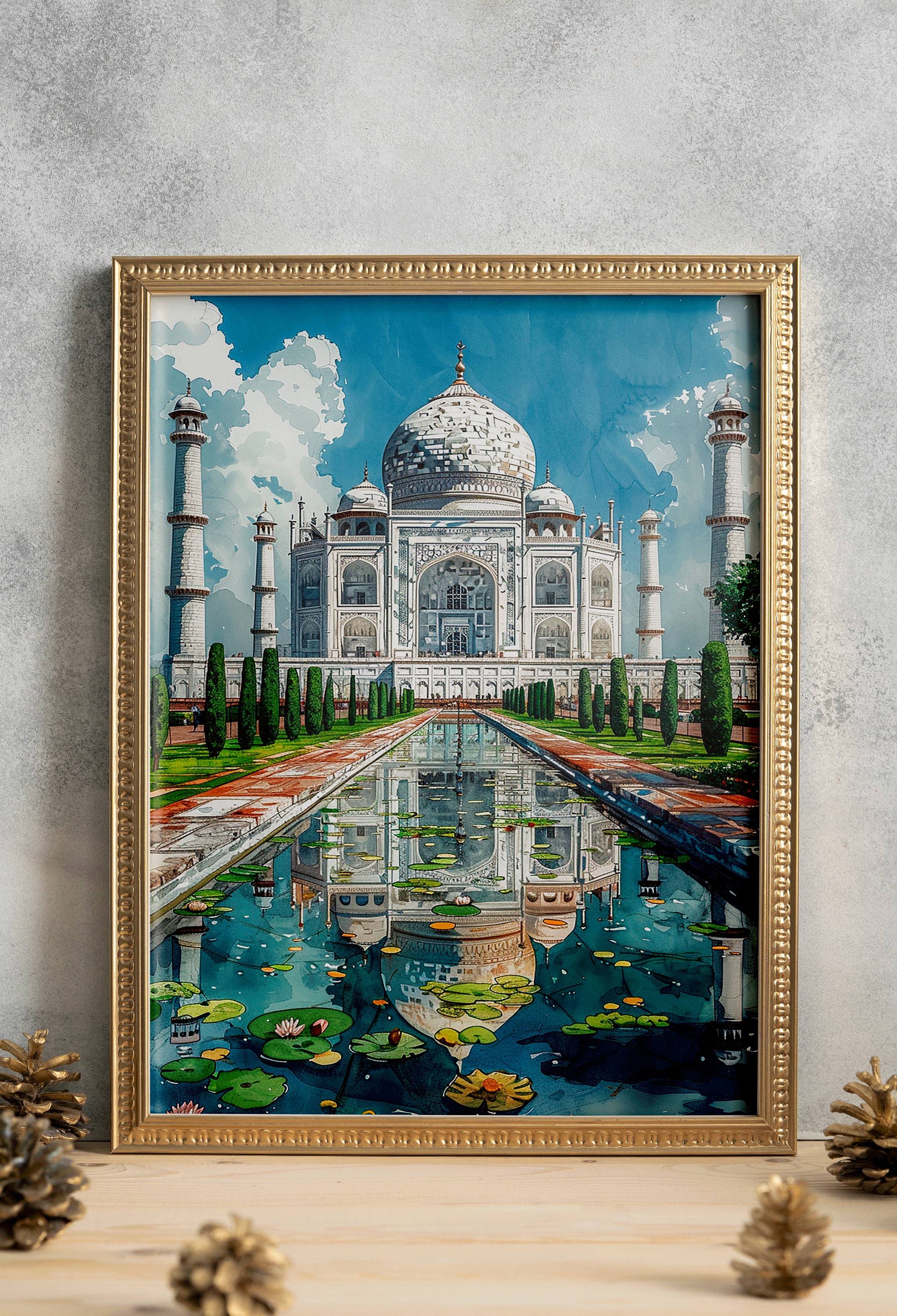 Taj Mahal Wall Painting Digital Download Oil Painting Indian Landscape ...