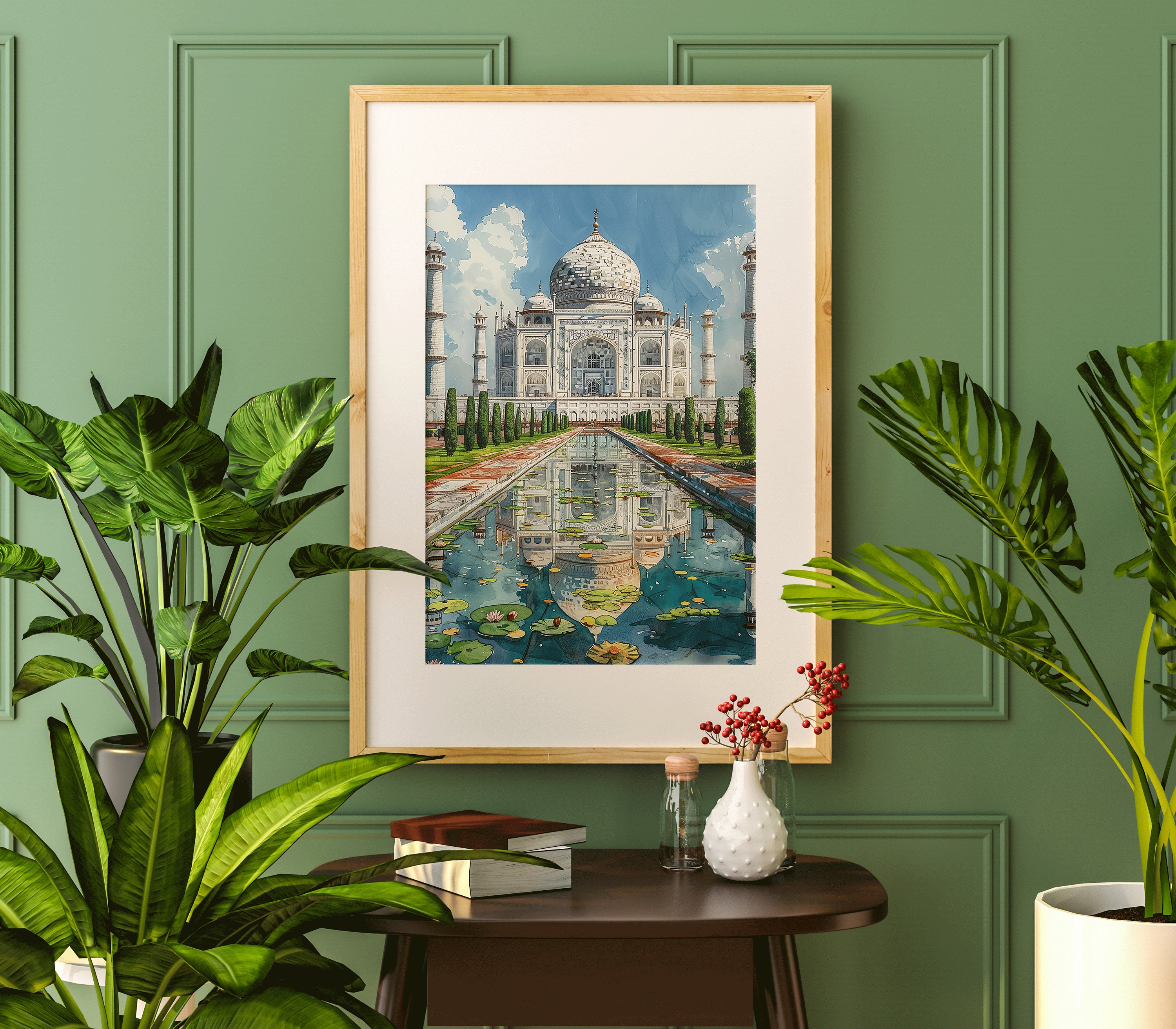 Taj Mahal Wall Painting Digital Download Oil Painting Indian Landscape ...