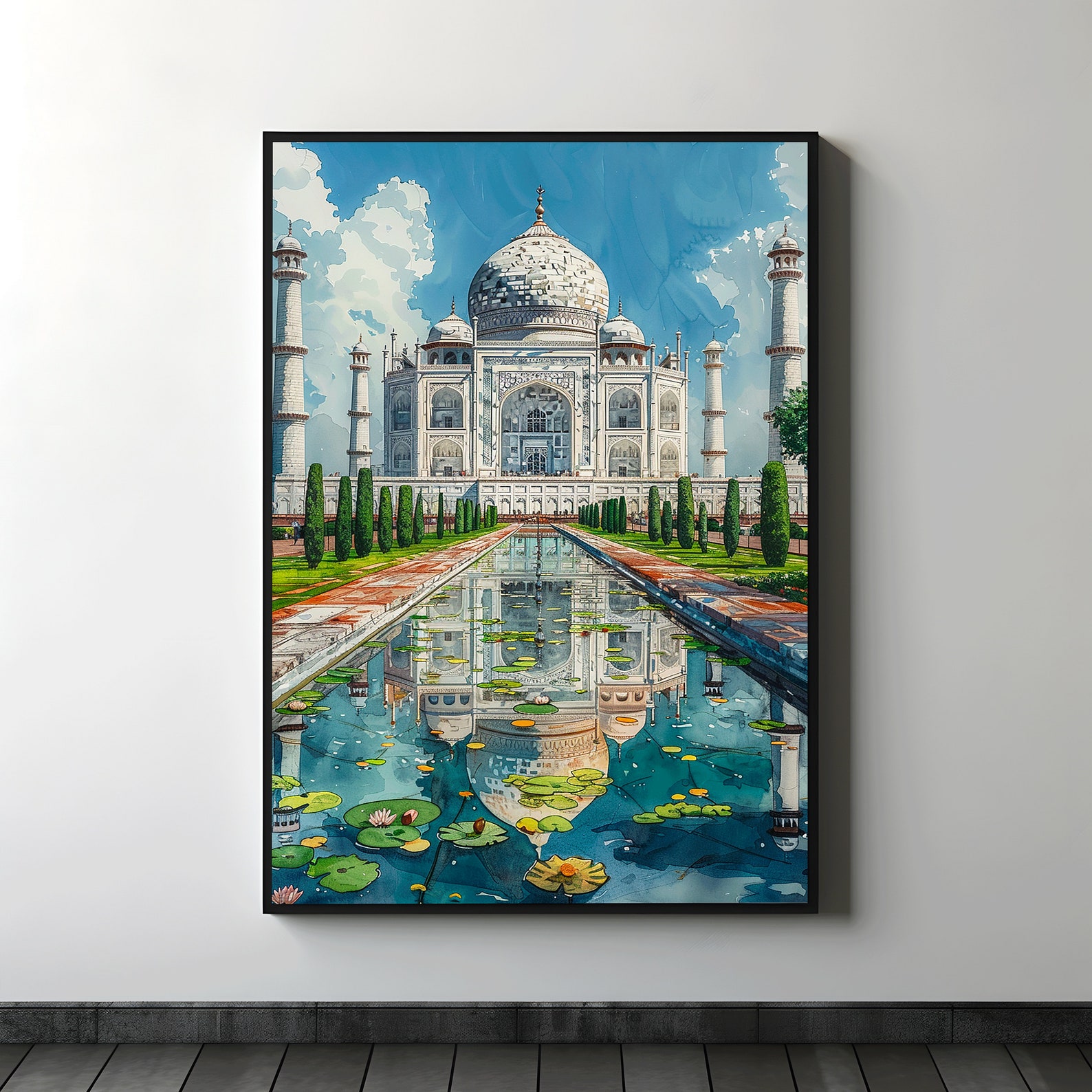 Taj Mahal Wall Painting Digital Download Oil Painting Indian Landscape ...