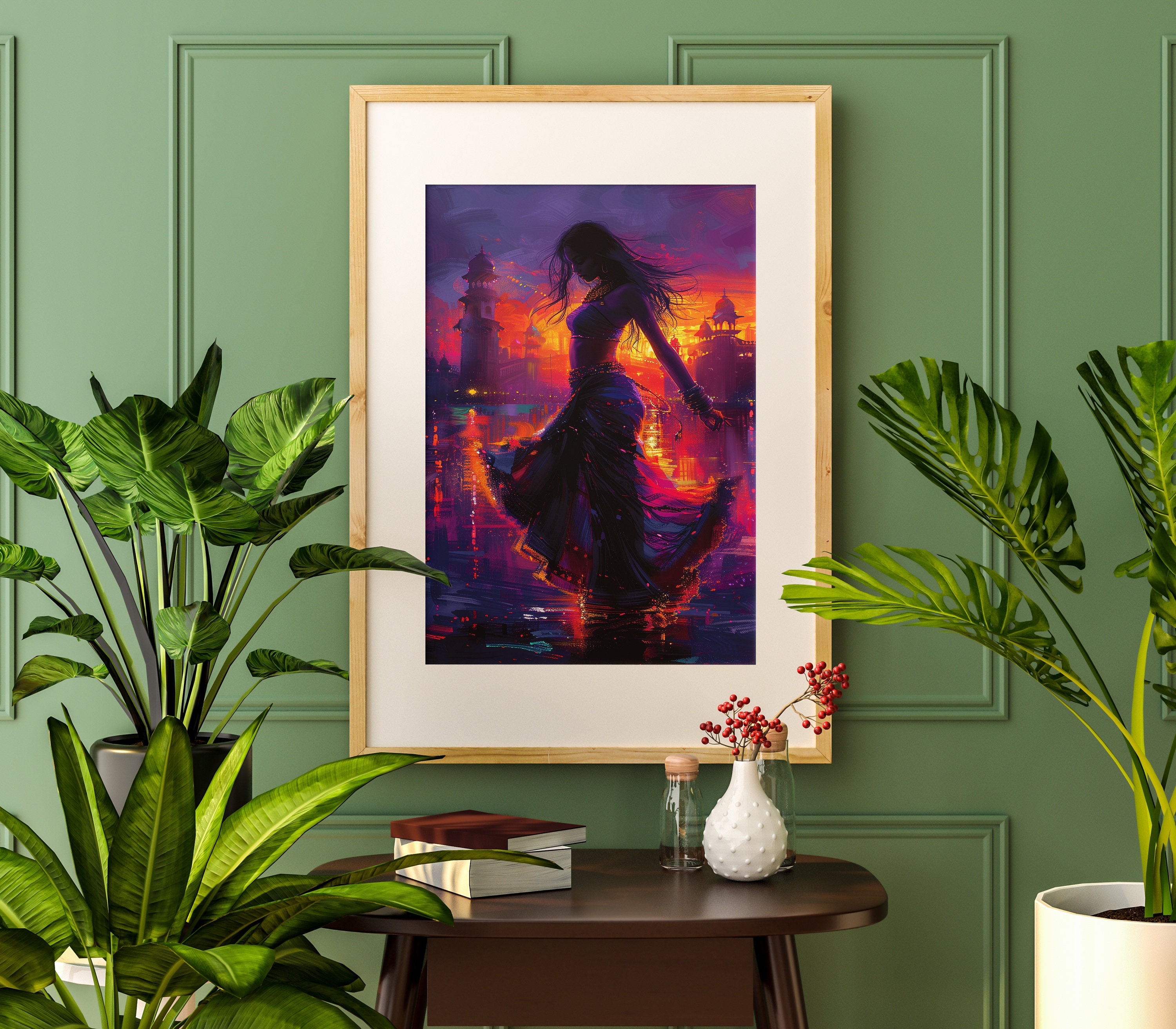 Girl Silhouette Art Feminine Wall Art Indian Painting Indian Wedding ...