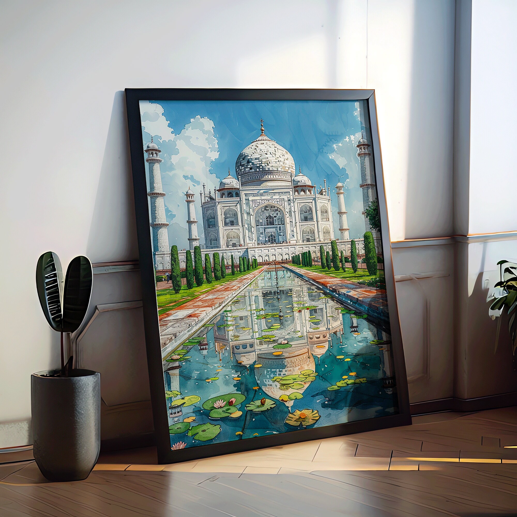 Taj Mahal Wall Painting Digital Download Oil Painting Indian Landscape ...