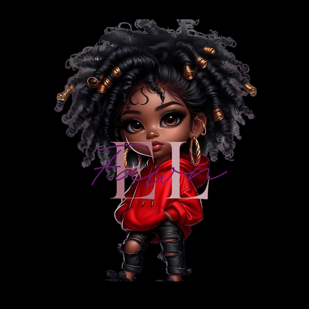 Chibi African American Woman - Etsy