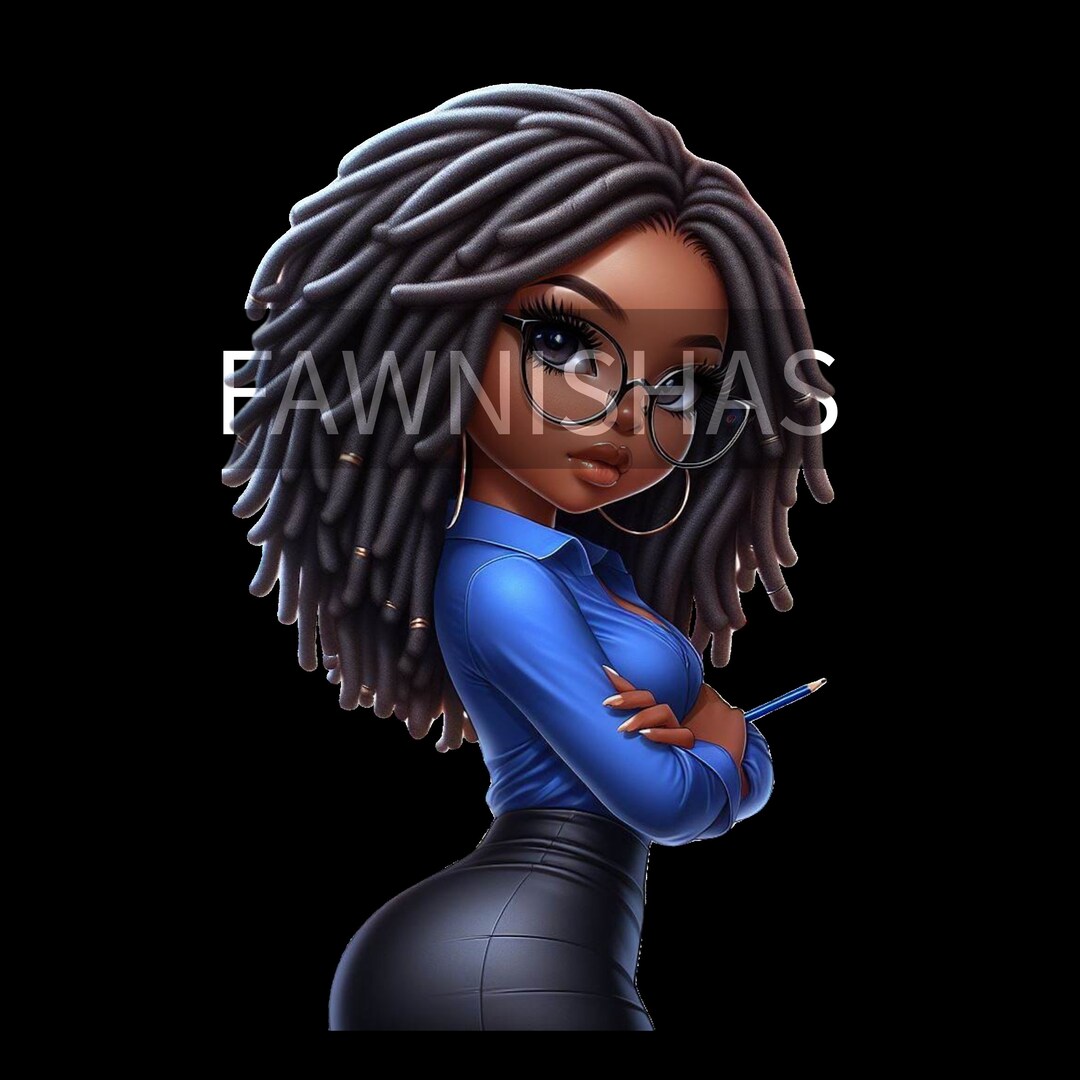 African American Woman, Digital Print, Cartoon, Illustration - Etsy