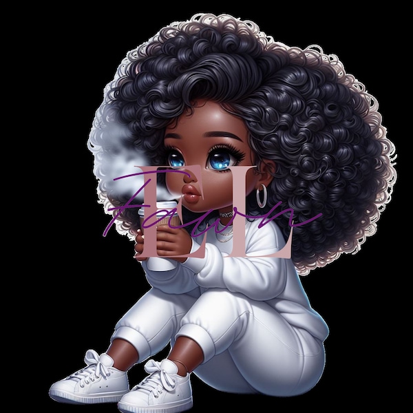 Black Girl Chibi Clipart - Etsy