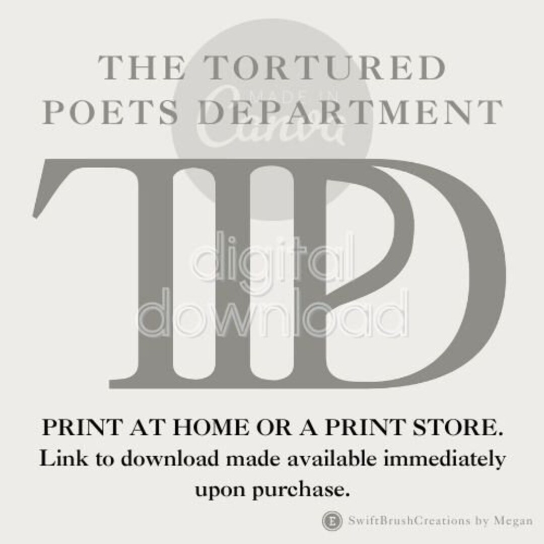 TTPD: the Tortured Poets Department Logo inspired From Taylor Swift's ...