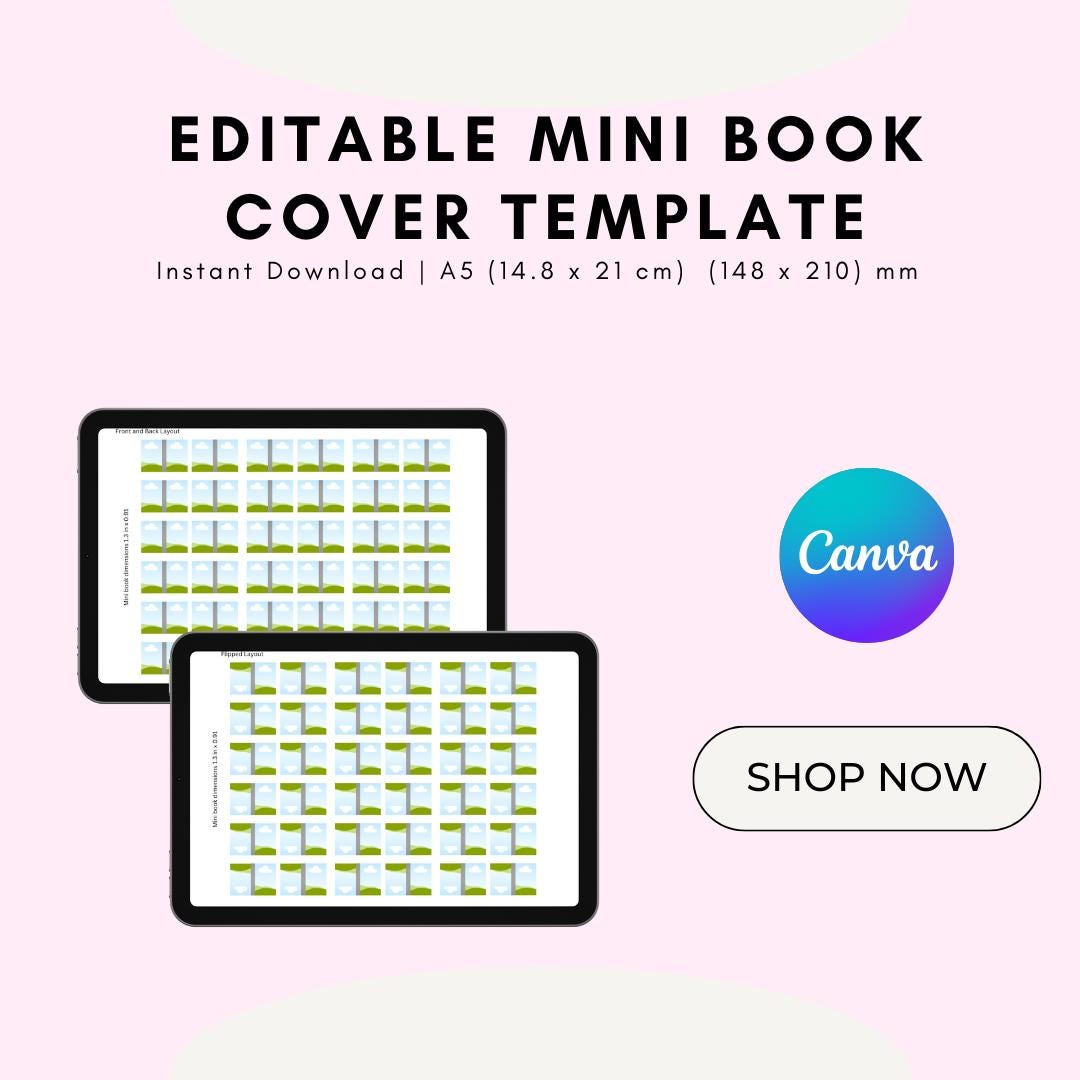 Editable Mini Book Cover Canva Template | Mini Books | TBR Jar Books ...