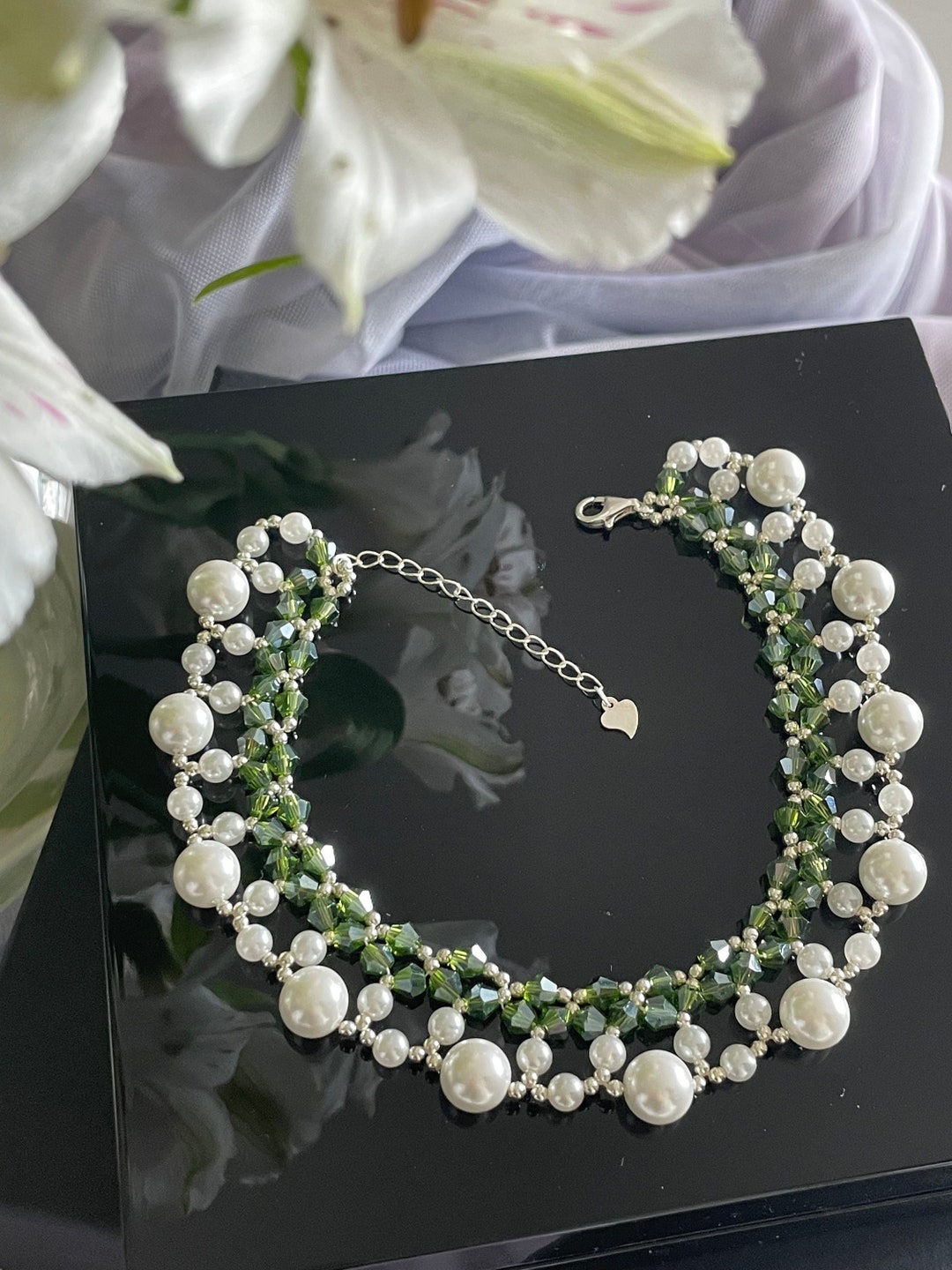 Beaded Cat and Dog Collar, Beaded Cute Necklace, Birthstone Pet Collar ...