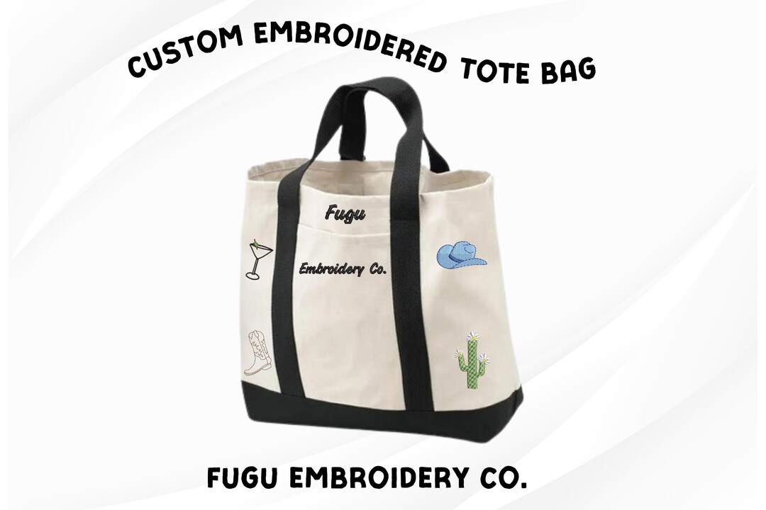 Custom Embroidered Tote Bags - Etsy