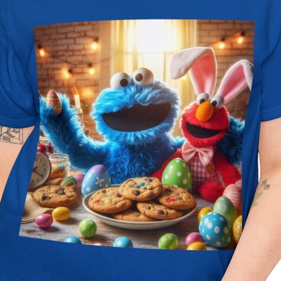 Sesame Street Cookie Monster and Elmo Easter Unisex Heavy Cotton Tee - Etsy
