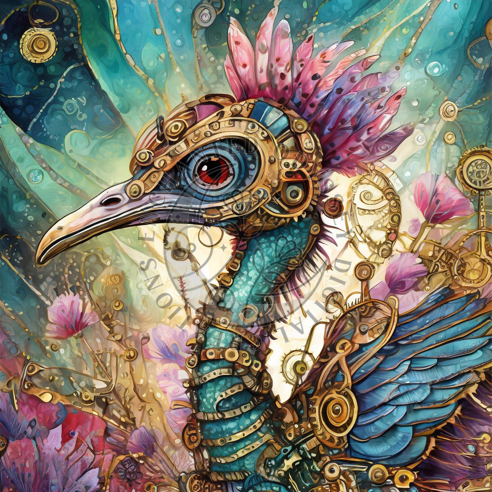 Fantasy Steampunk Birds | Digital, Art, AI Generated, Home Décor ...
