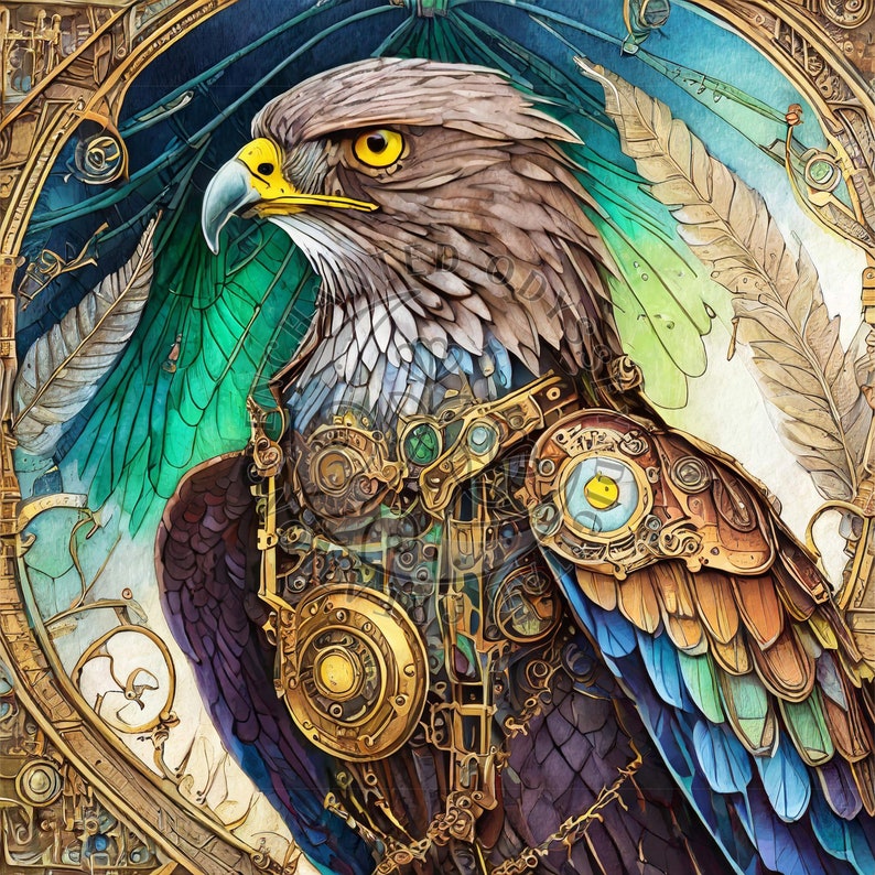Fantasy Steampunk Birds | Digital, Art, AI Generated, Home Décor ...