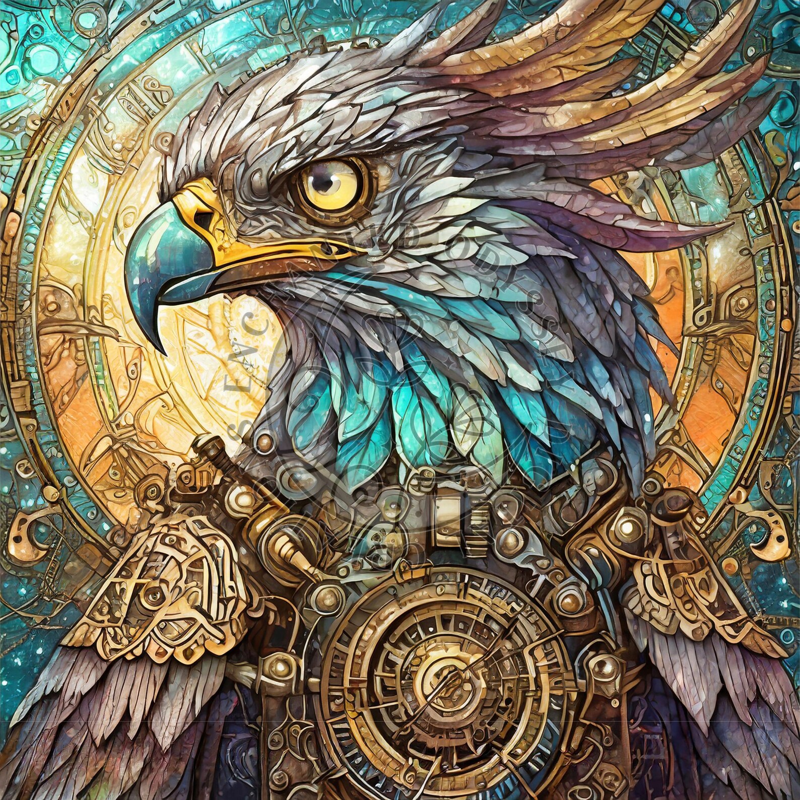 Fantasy Steampunk Birds | Digital, Art, AI Generated, Home Décor ...